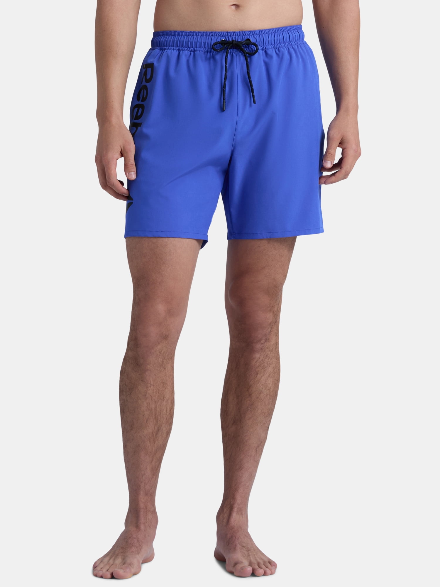Reebok Men's & Big Men's Solid Logo Swim Trunks with Compression Liner ...