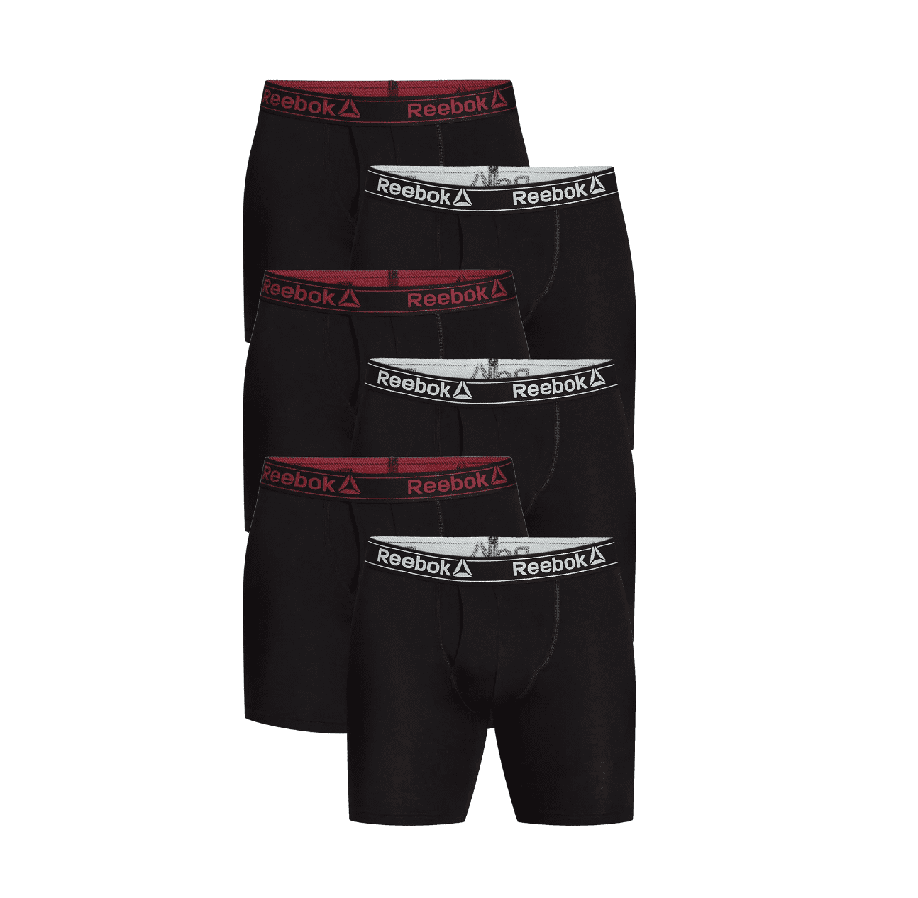 Reebok Men's Underwear Cotton Blend Long Leg Boxer Briefs, 6-Pack ...