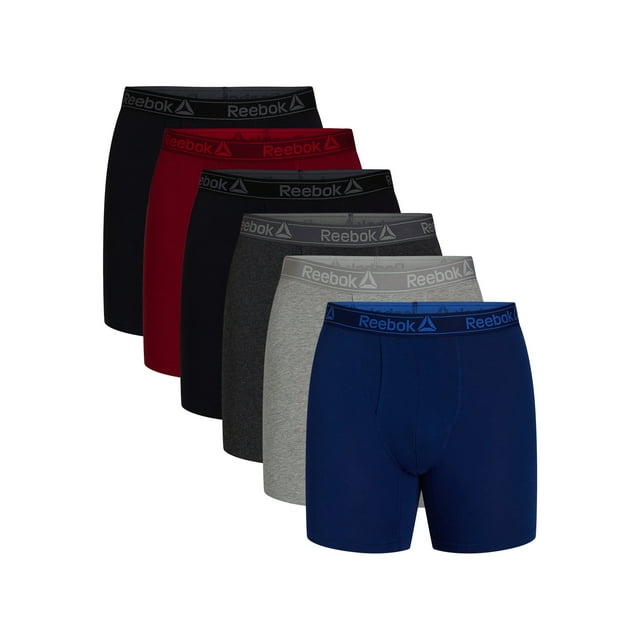 Reebok Men's Breathable/Elastic Waistband Leg Boxer Briefs Underpants ...