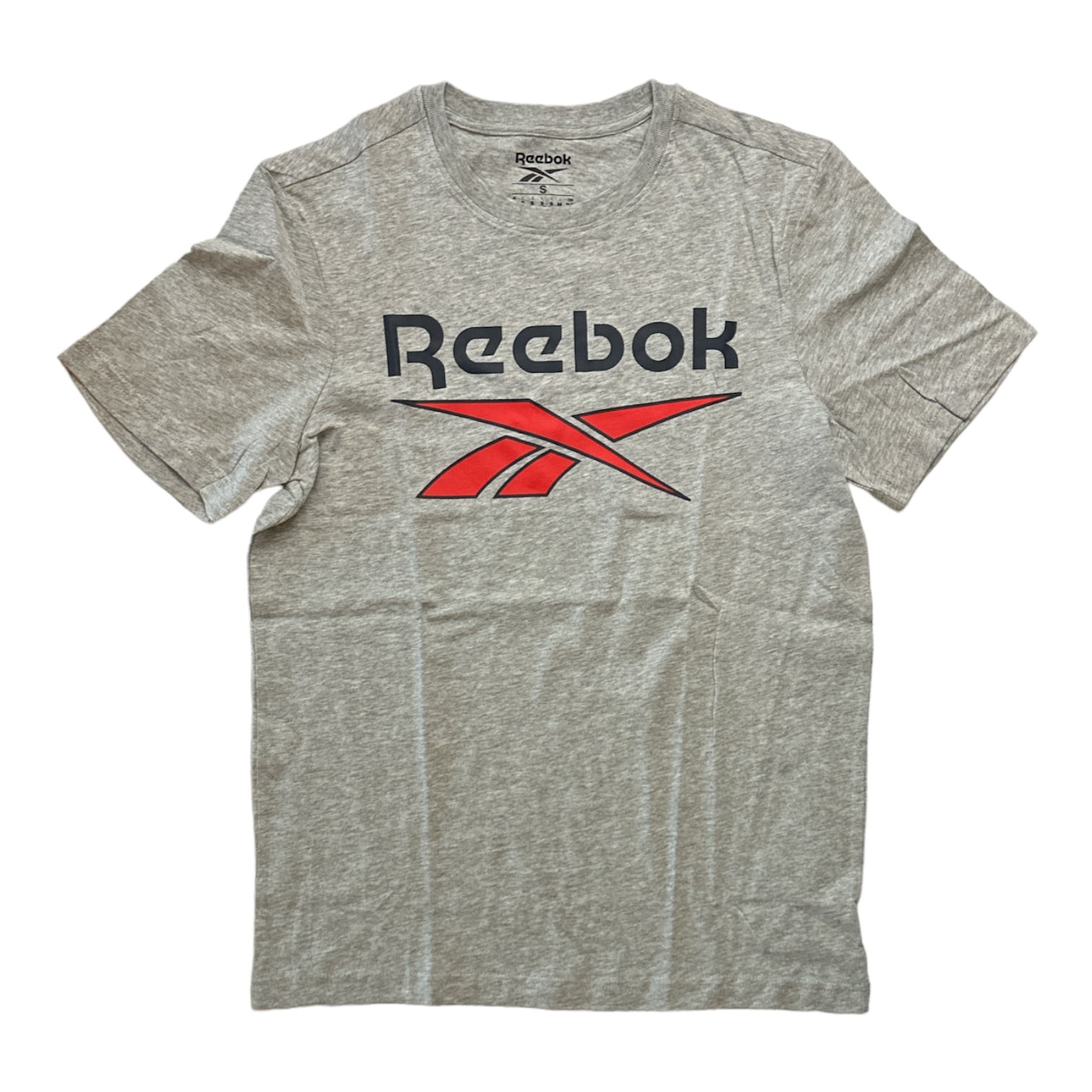 Reebok Men's Crew Neck Stacked Logo Short Sleeve Slim Fit T-Shirt ...