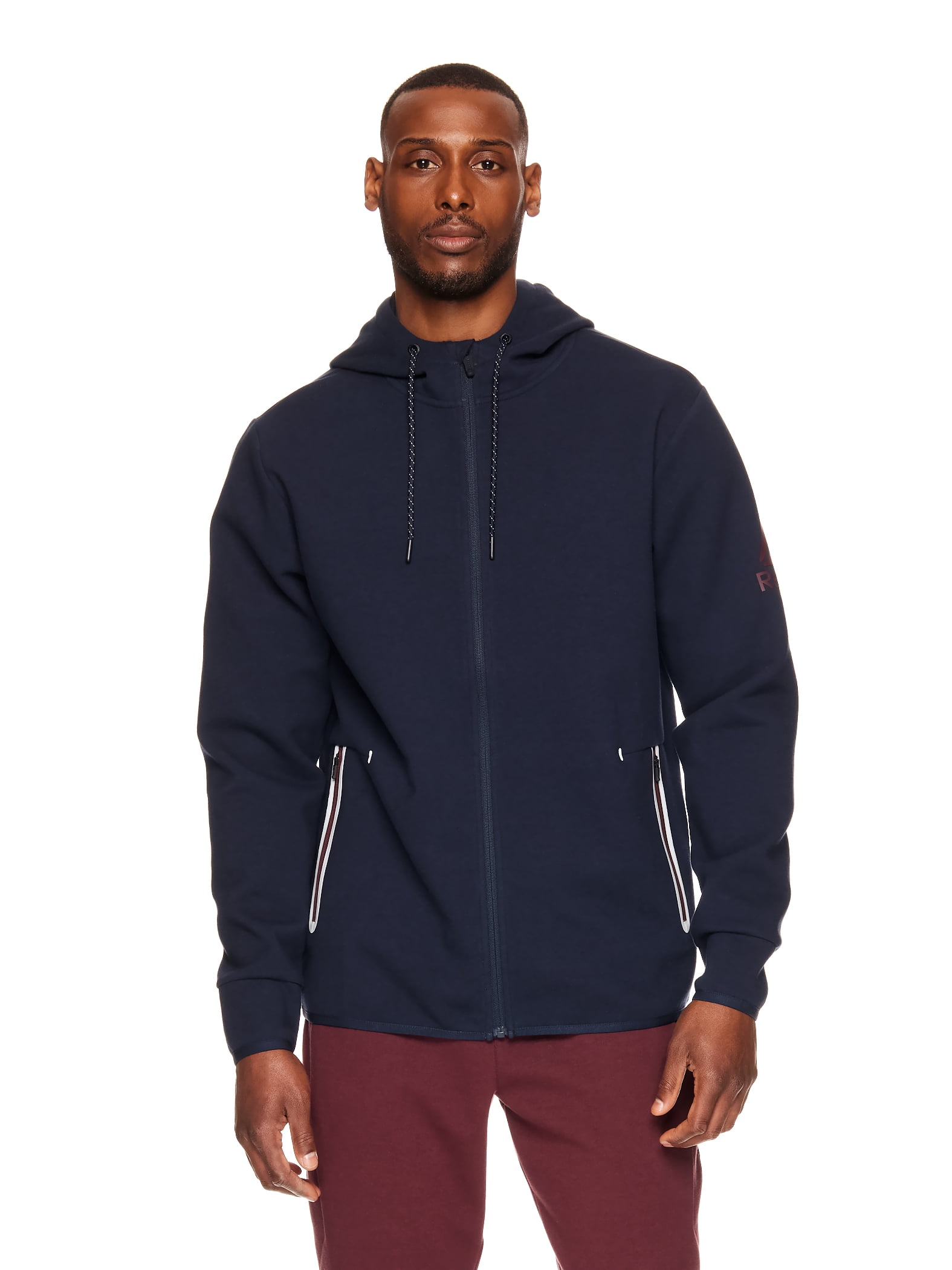 Reebok Men's Full Zip Hoodie Jacket with Reflective Drawcord and ...