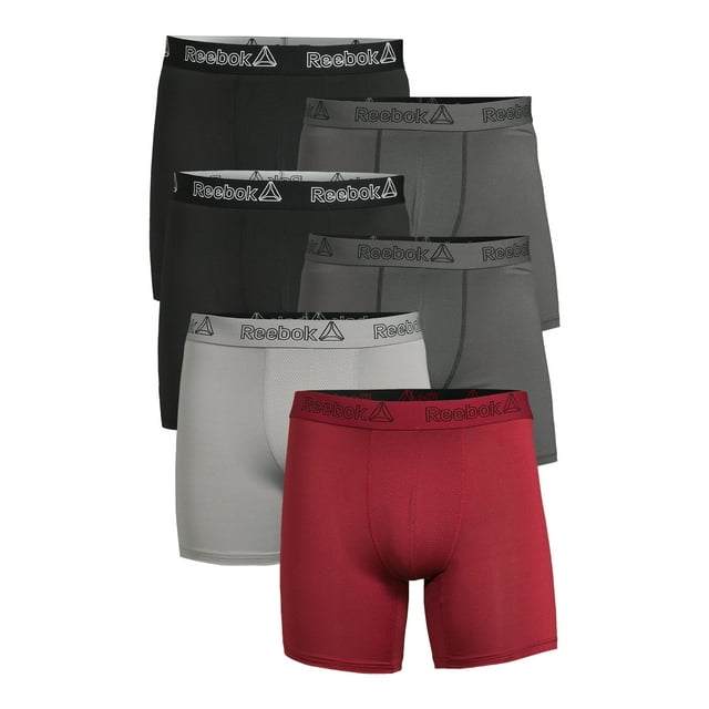 Reebok Men’s Featherweight Performance Boxer Briefs, 6-Pack - Walmart.com