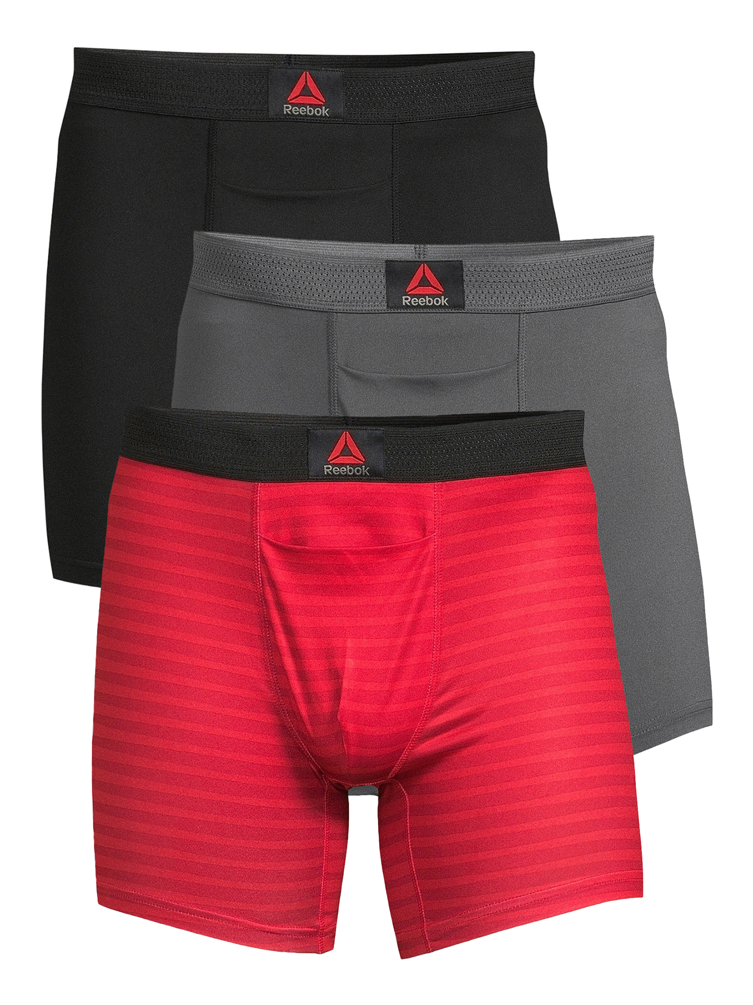 Athletic Works Men's Quick Dry Performance Stretch Boxer Briefs, 6 Pack ...