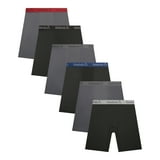 Reebok Men's Featherweight Performance Long Leg Boxer Briefs, 6 Pack ...