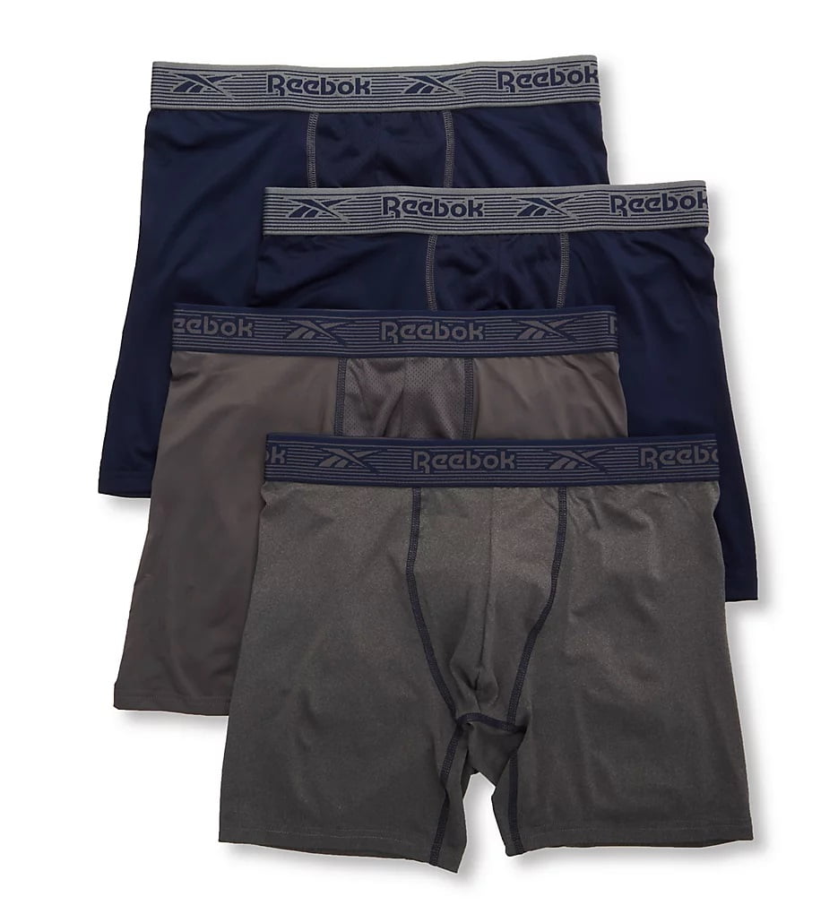 Reebok Men's Performance Boxer Briefs with Comfort Pouch (4 Pack) P44-S ...