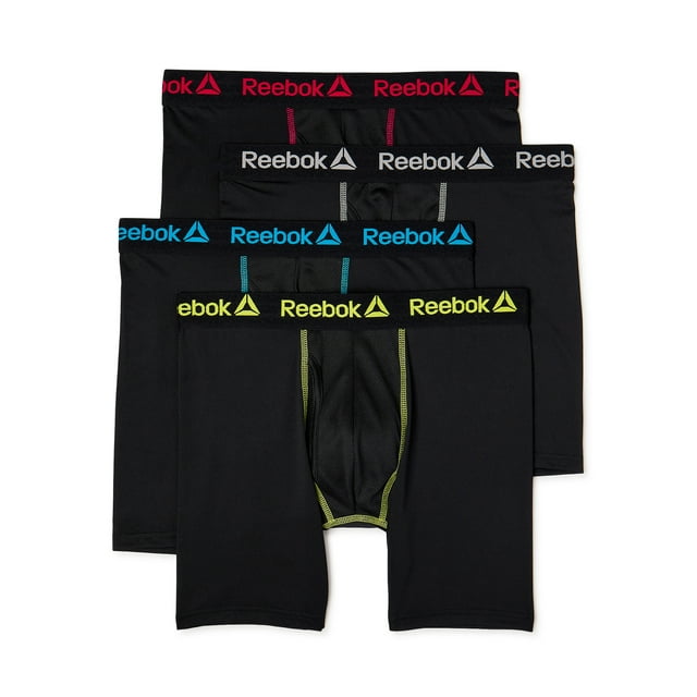 Reebok Men's Performance Regular Leg Boxer Briefs, 4 Pack - Walmart.com
