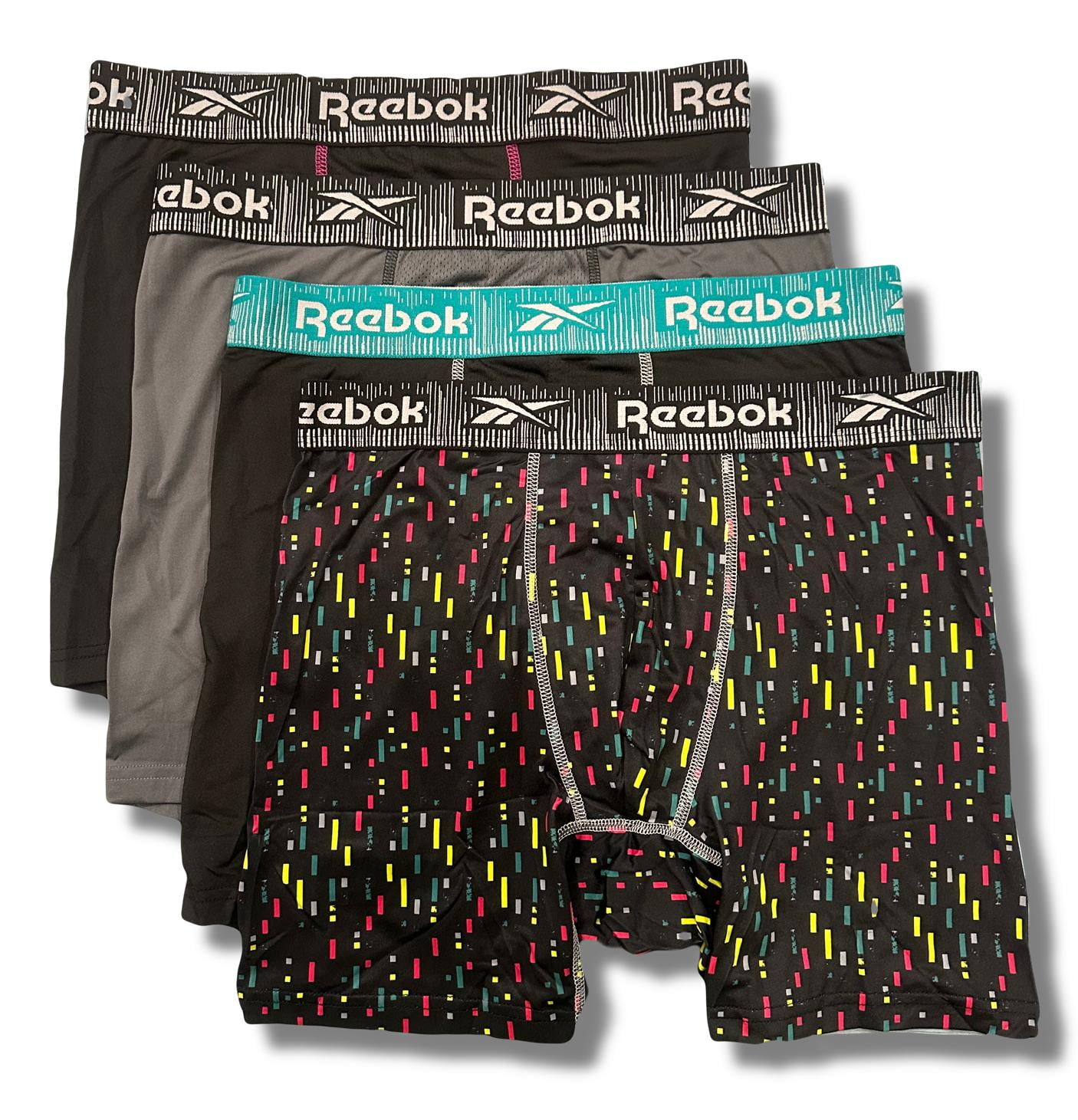 Reebok Men's Polyester Boxer Briefs Underwear, Black (4 Pack) - Walmart.com