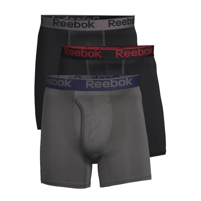 Reebok Men's Pro Series Performance Long Leg Boxer Brief, 7.5-Inch, 3 ...