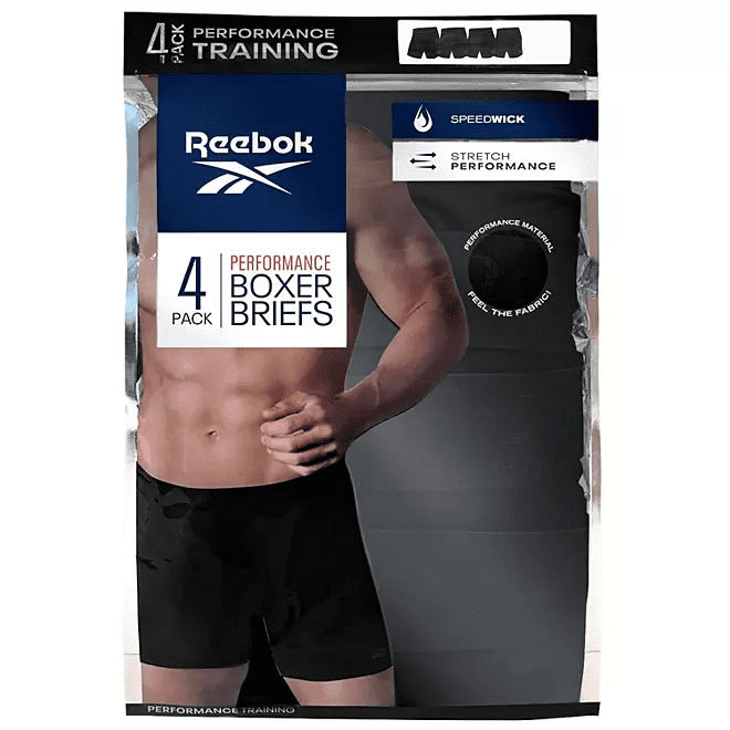 Reebok® Men's Speedwick Performance Training Boxer Briefs 4 Pack Size L ...