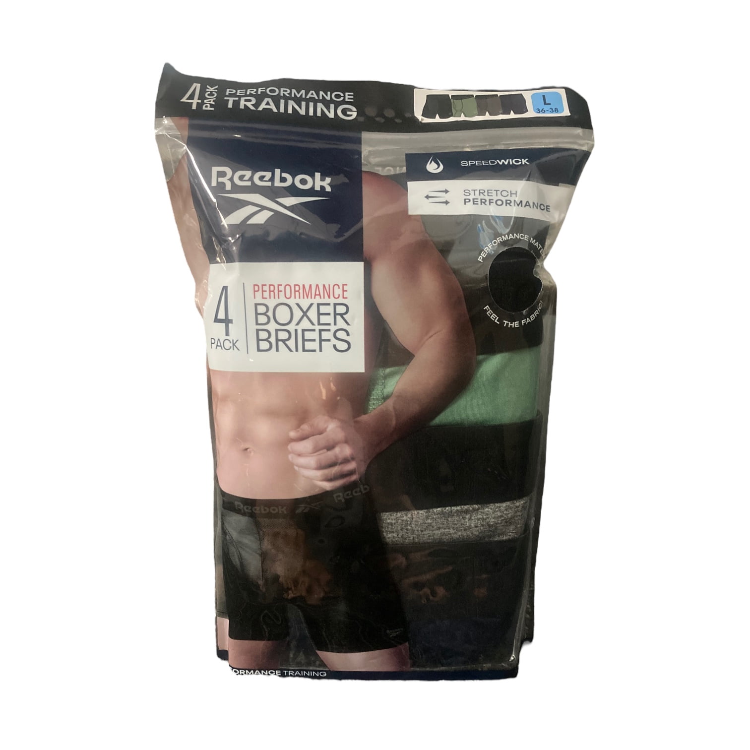 Reebok Men's Speedwick Stretch Performance Boxer Brief, 4 Pack ...