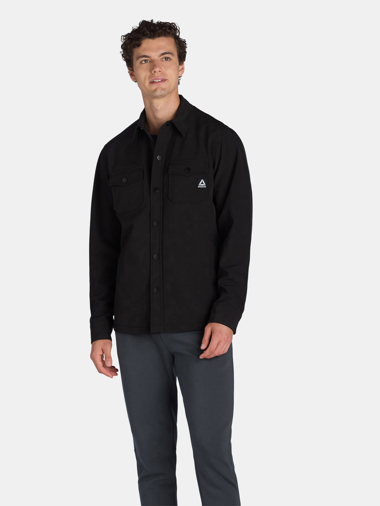 Reebok Men's Active Softshell Shirt Jacket, Long Sleeves, Sizes S-3XL ...