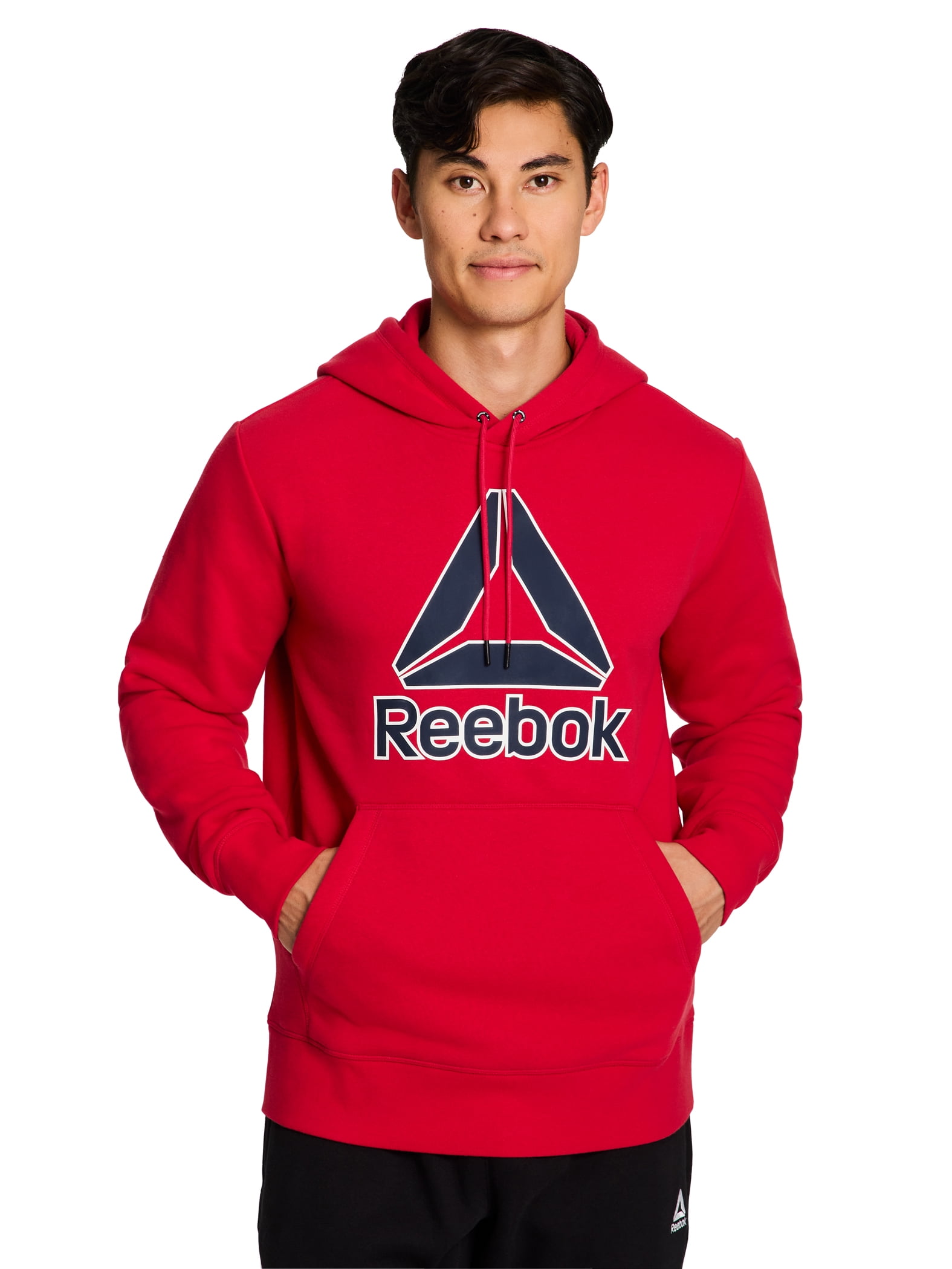 Reebok Men's and Big Men's Big Logo Fleece Hoodie Sweatshirt, Sizes XS ...