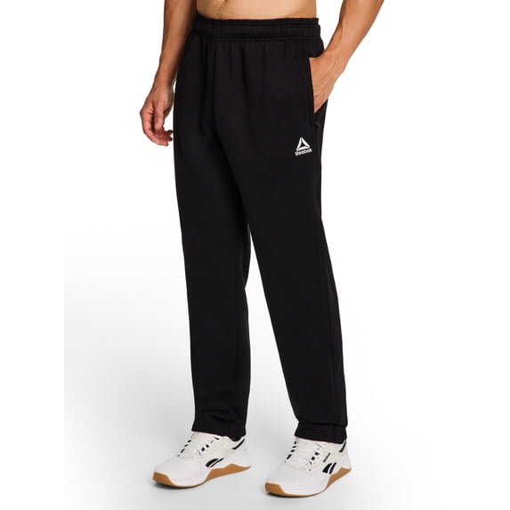 Reebok Men's & Big Men's Delta Logo Fleece Relaxed Fit Open Leg ...