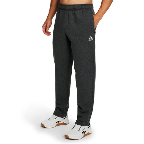 Reebok Men's & Big Men's Delta Logo Fleece Relaxed Fit Open Leg ...
