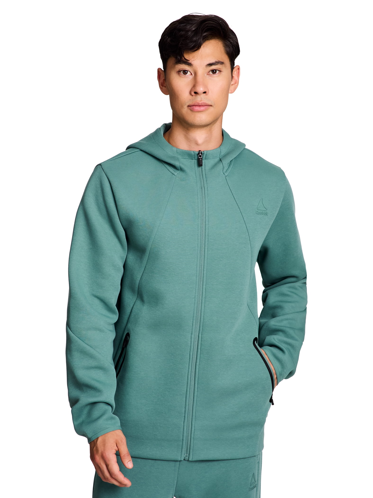 Reebok Men's and Big Men's Momentum Fleece Full Zip Hoodie, Sizes XS ...