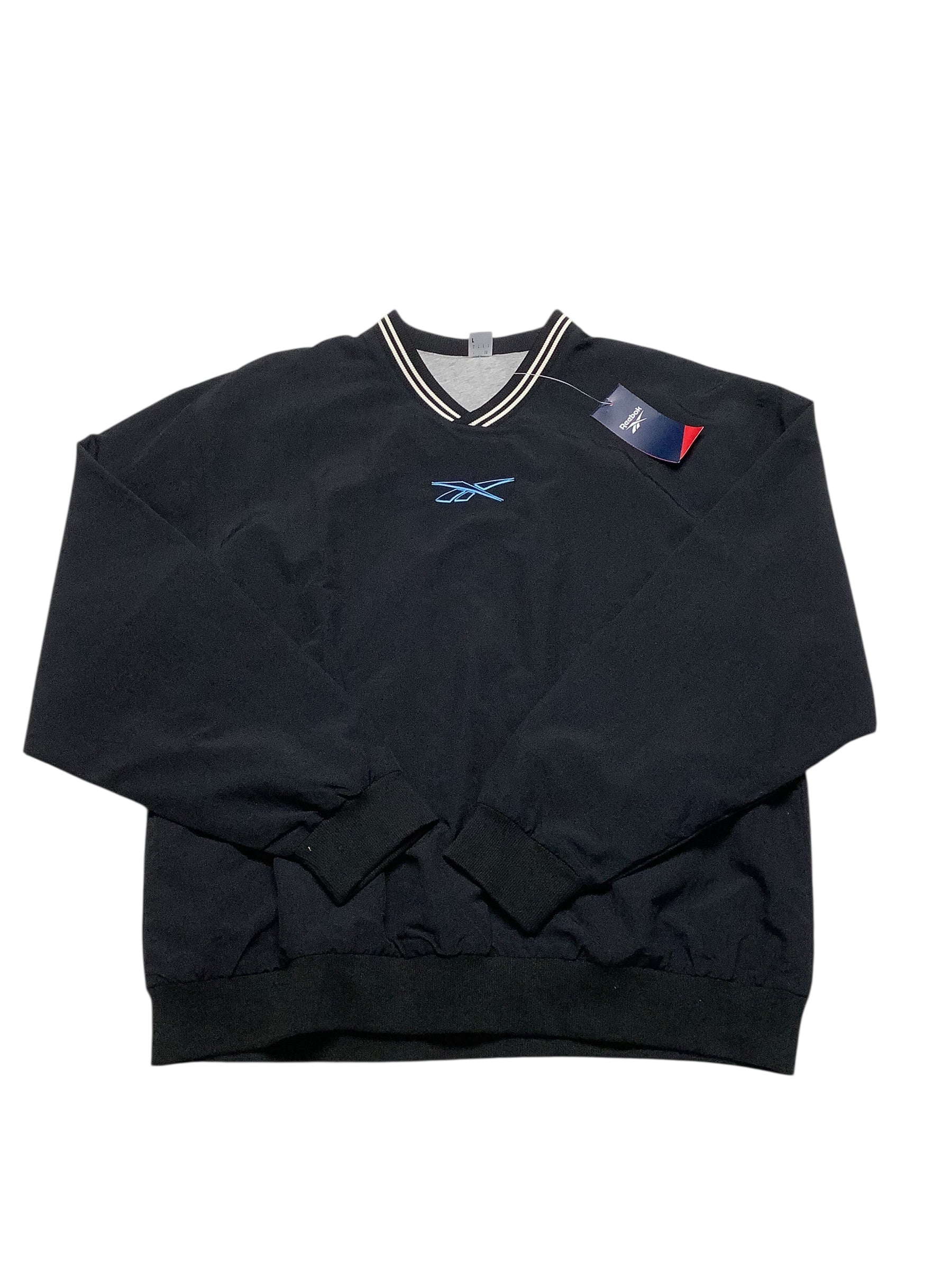 Reebok Mens Athletic Pullover Jacket Windbreaker XXL Black Solid ...