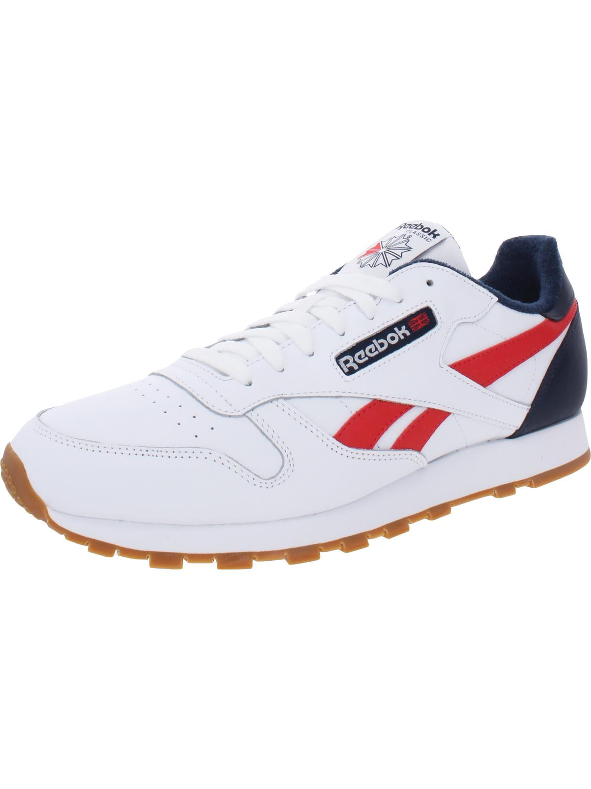 Reebok Mens Classic Coated Leather Fitness Running Shoes White 12.5 ...