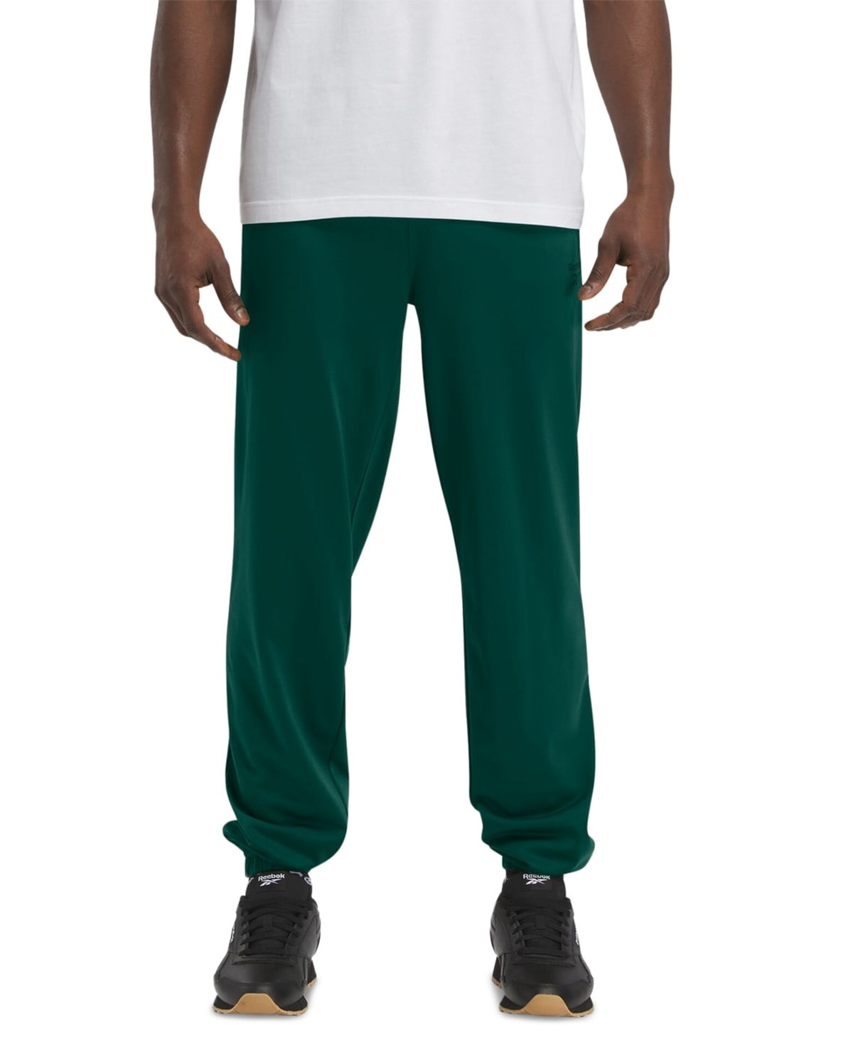 Reebok, Men Athletic Fit Track Pants, Large Green, Tapered Slim ...