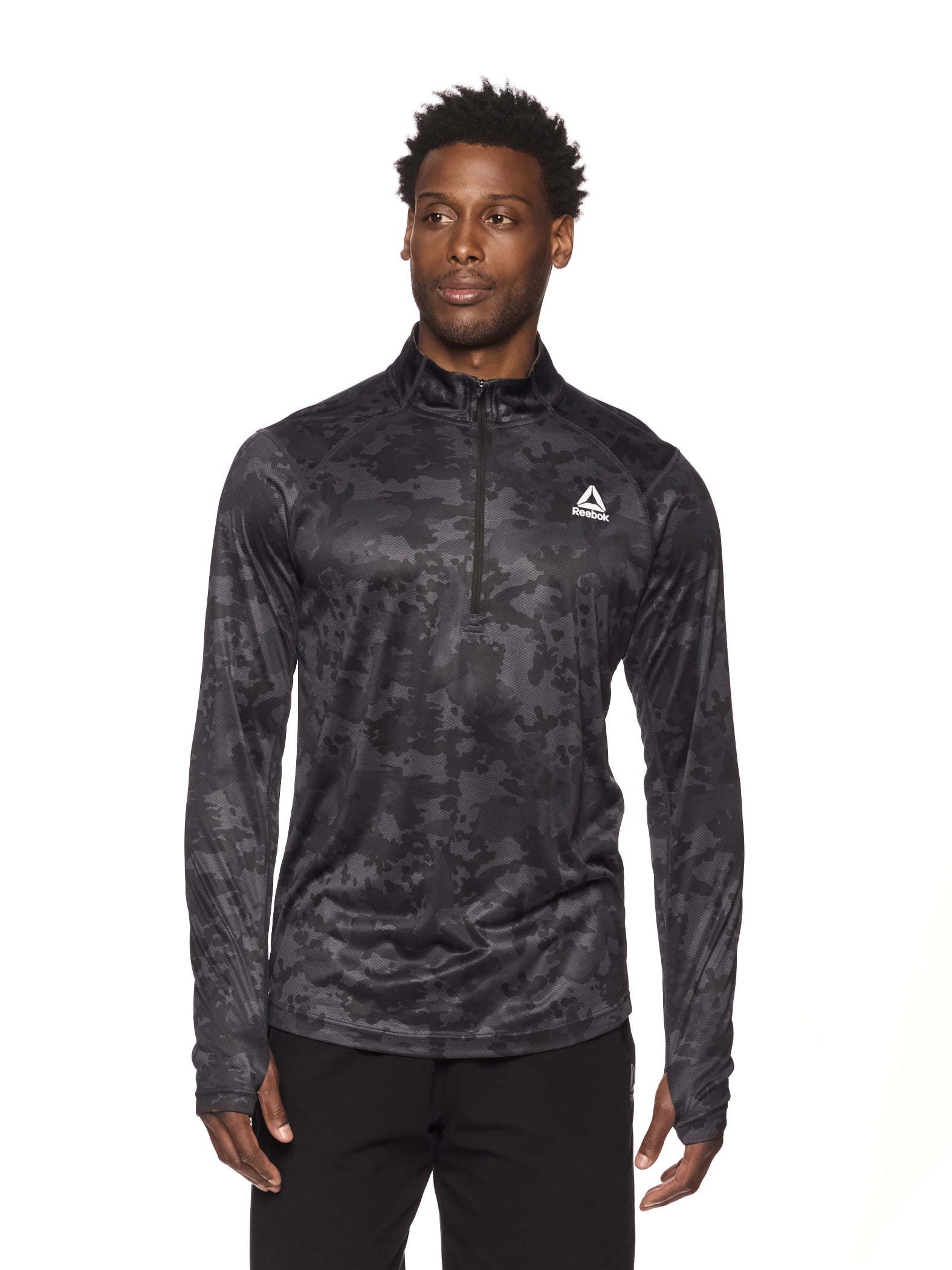 Reebok Men's and Big Men's Trail Quarter-Zip Active Pullover Shirt ...