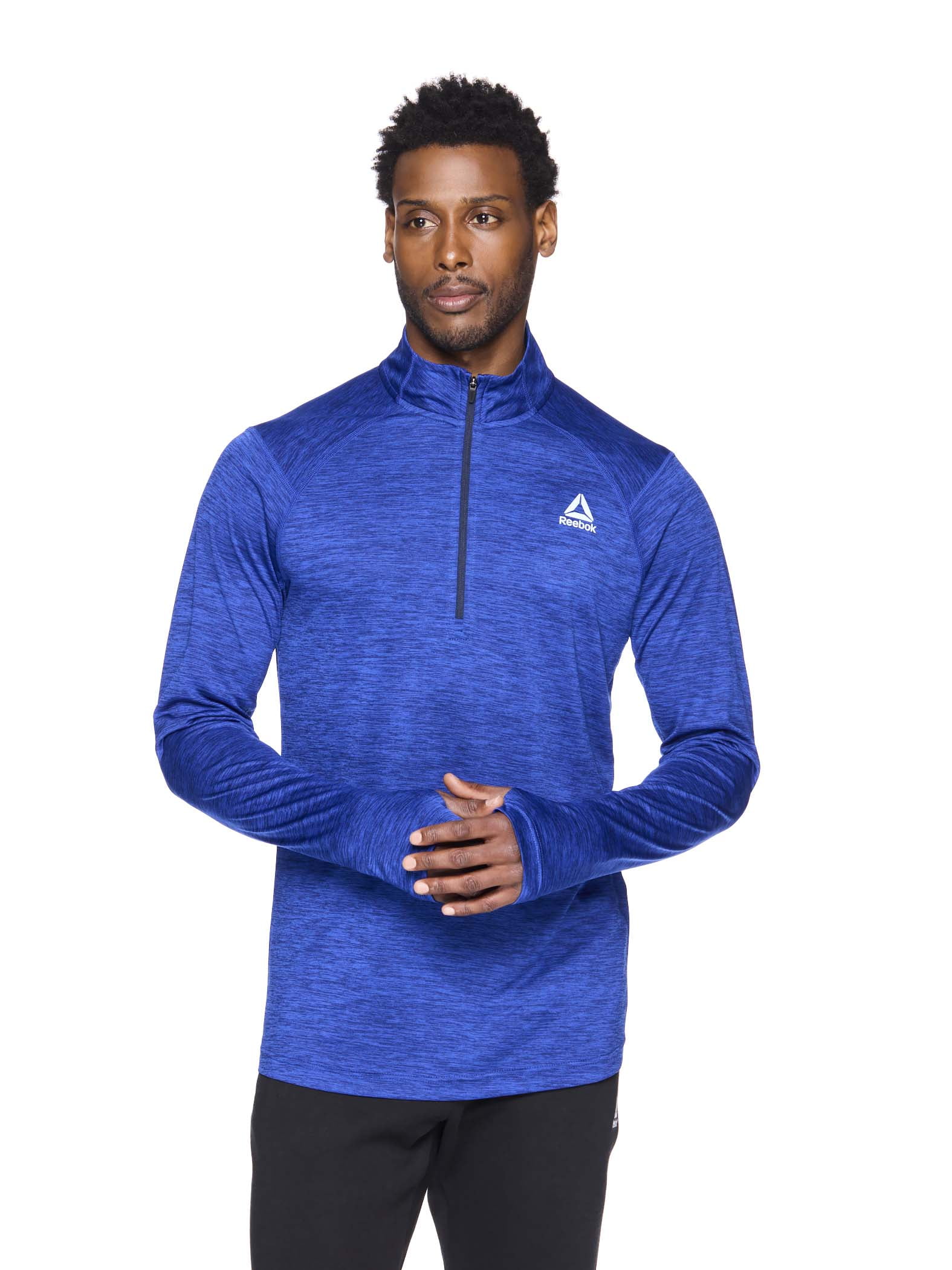 Reebok Men's Trail Quarter-Zip Active Pullover, Moisture-Wicking Knit ...