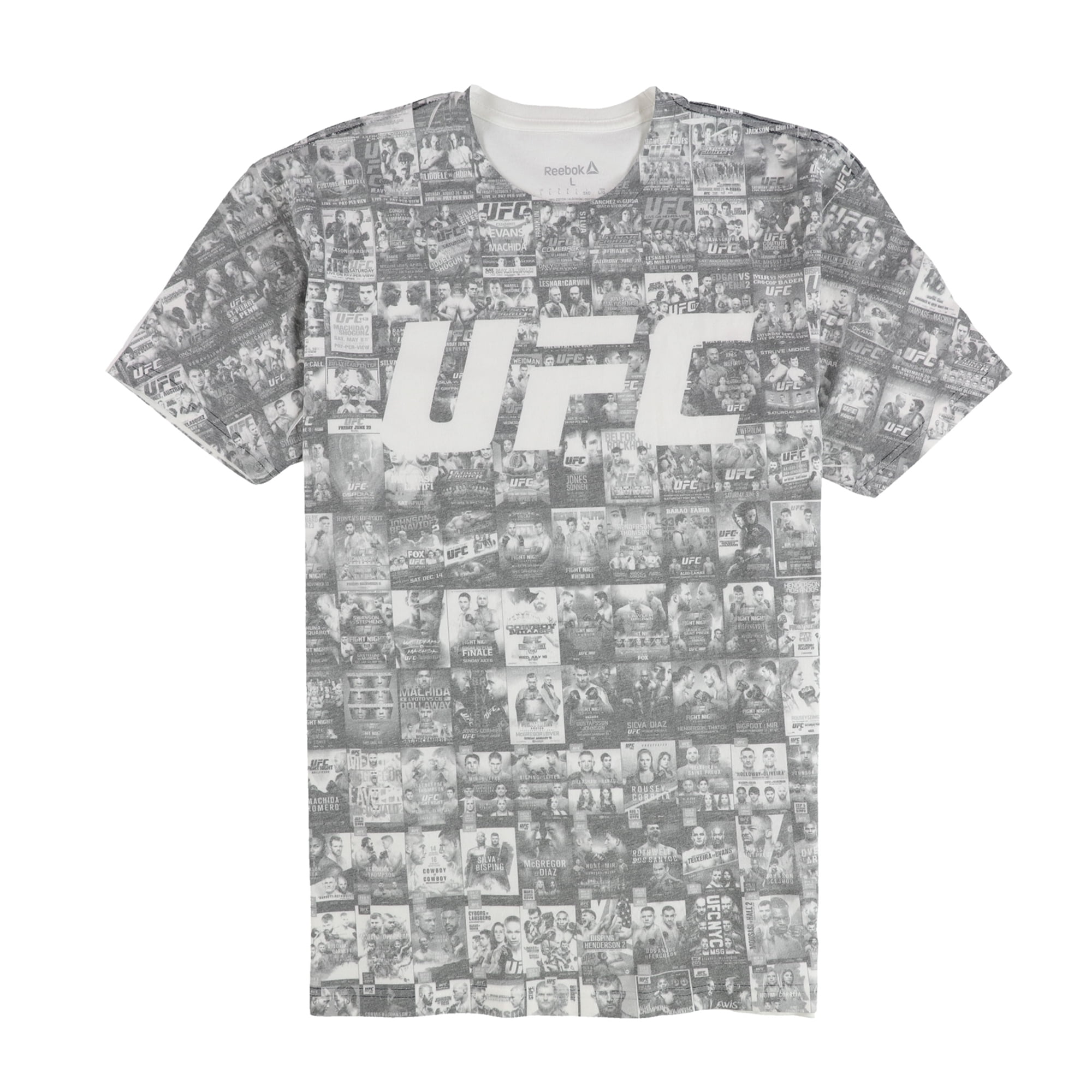 Reebok Mens UFC Collage 25 Years Graphic T-Shirt, White, Large ...