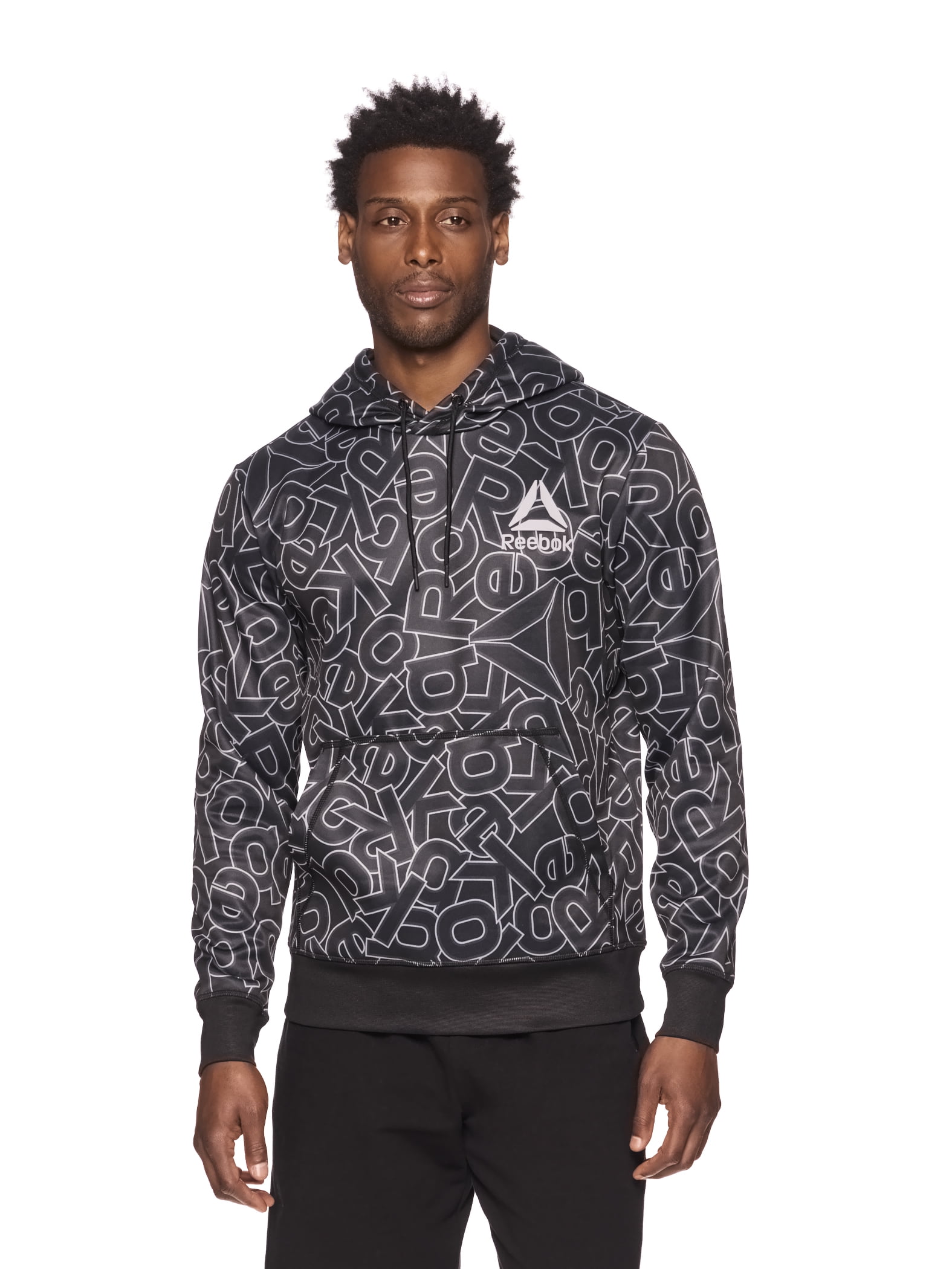 Reebok men's All Over Print Hoodie - Polyester Fabric - Walmart.com