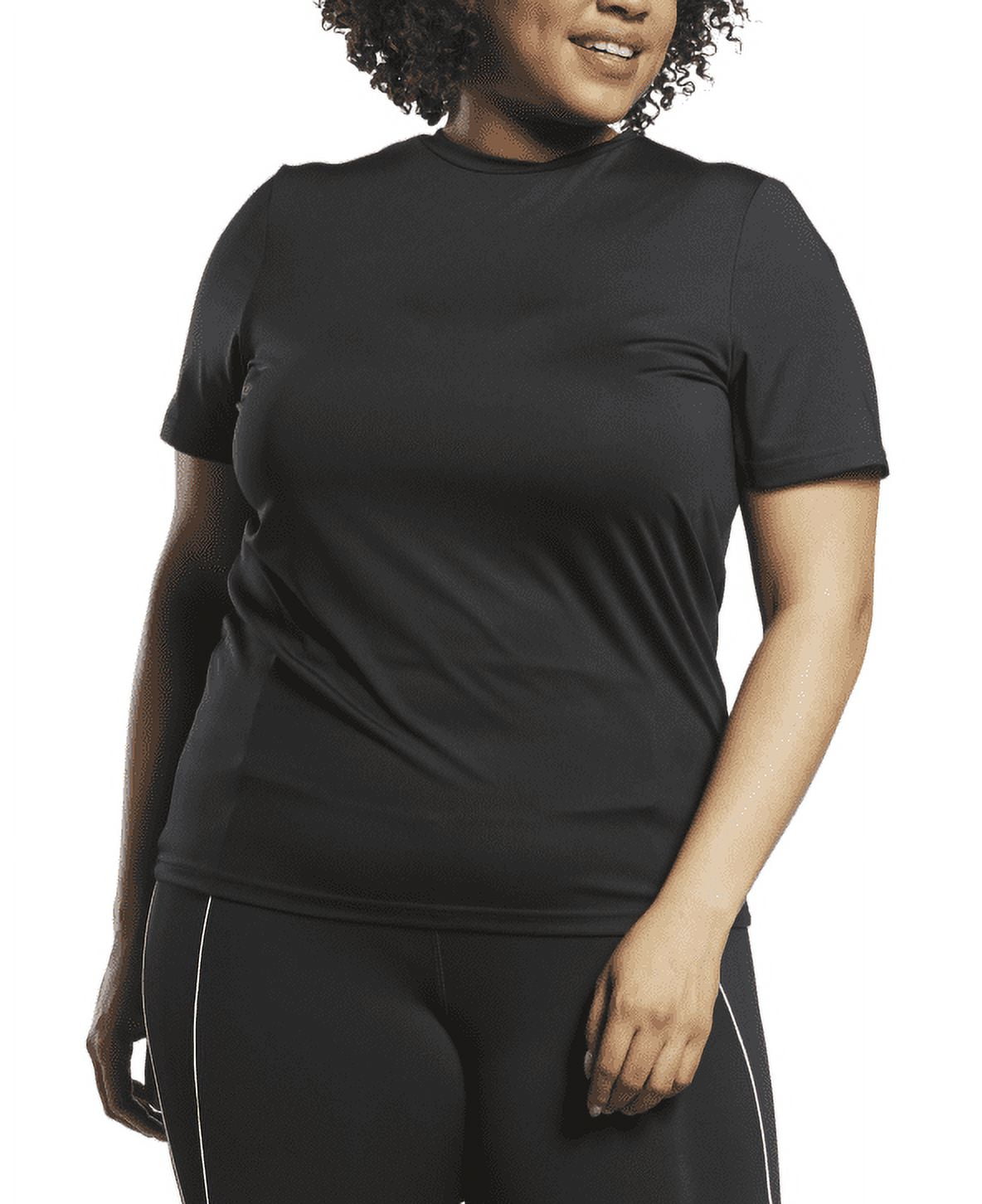 Reebok Plus Size Identity Training Speedwick T-Shirt, Black, 3X ...