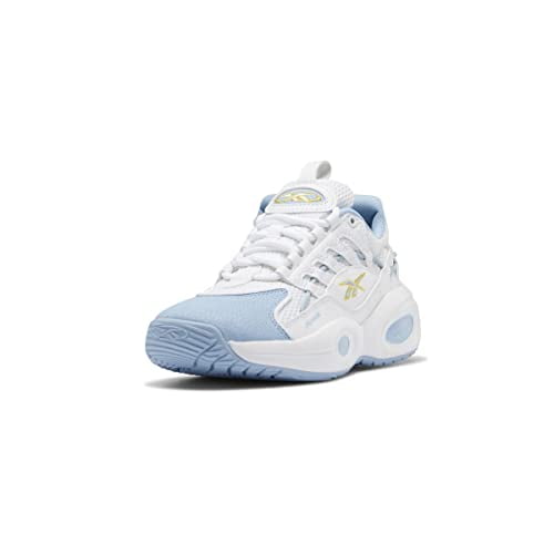 Reebok Solution Mid Basketball Shoes White/Fluid Blue/Toxic Yellow 5.5 ...