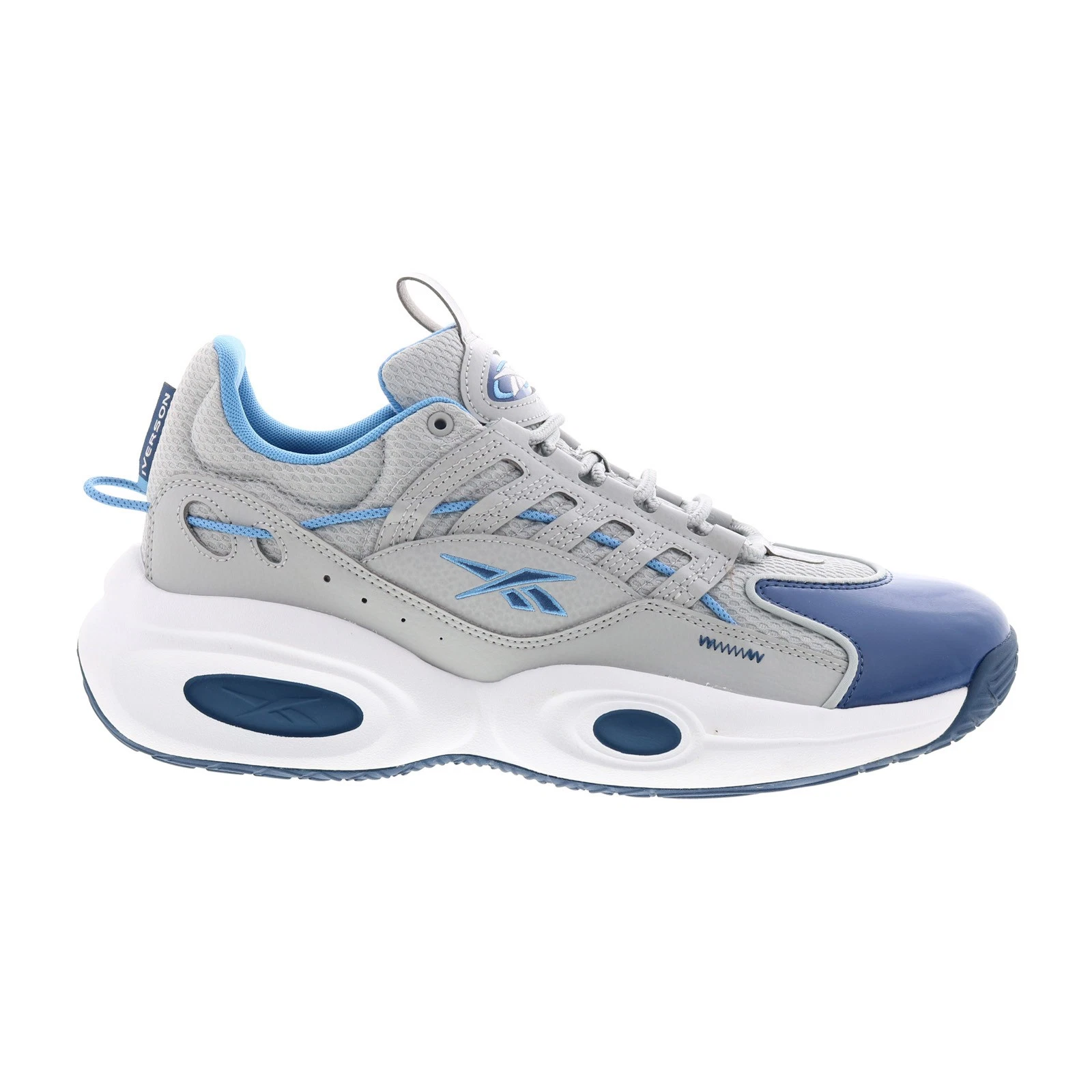 Reebok Solution Mid Mens Gray Synthetic Lace Up Athletic Basketball ...