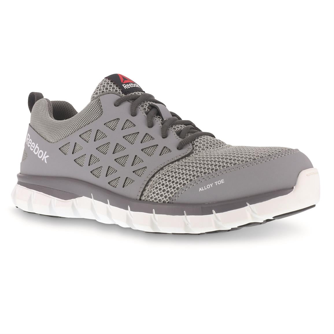 Reebok Work Men's Sublite Cushion Alloy Toe Safety Shoes, Grey Mesh ...
