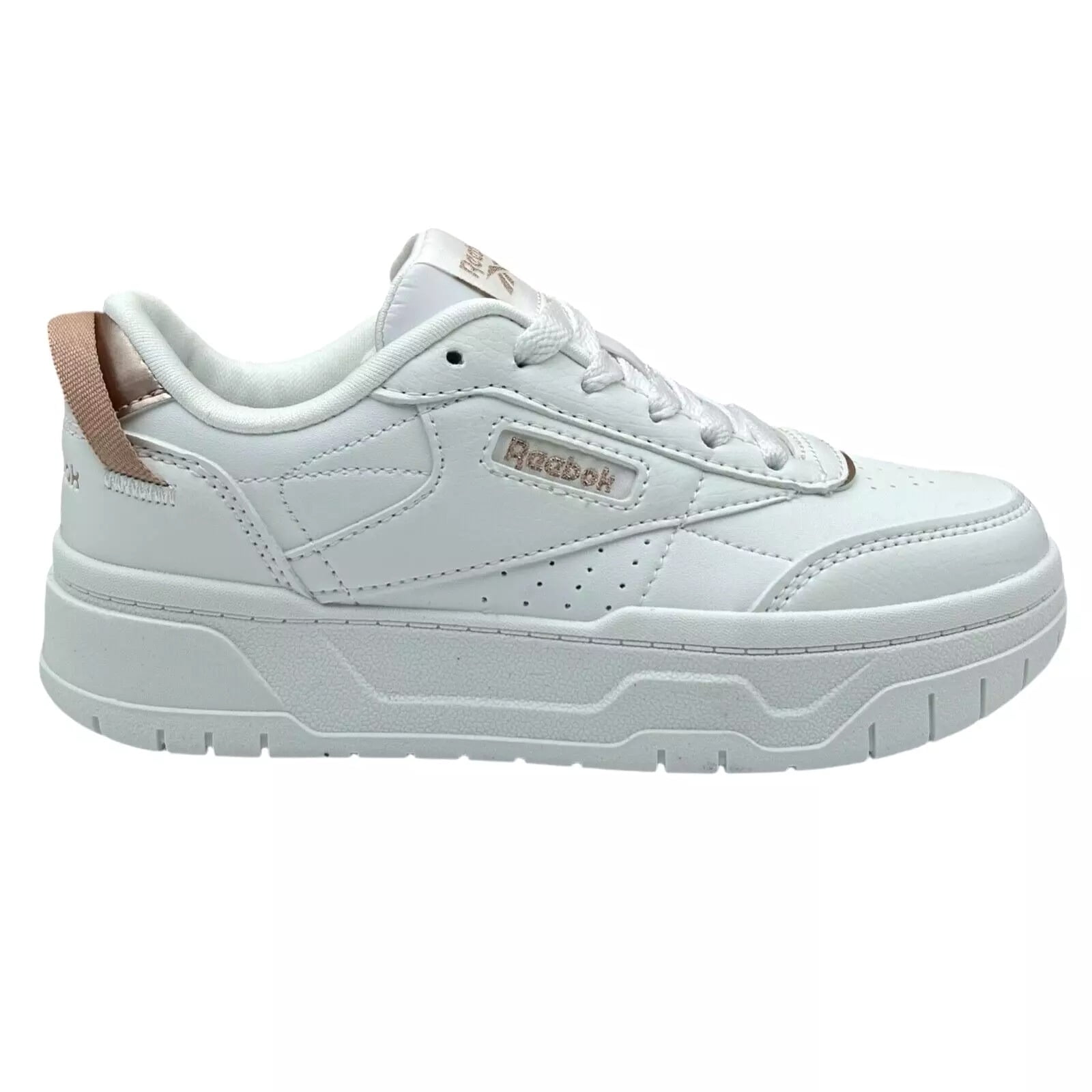 Reebok Tech Geo Youth Girl's Casual Sneakers Size 1Y White/Rose Gold ...