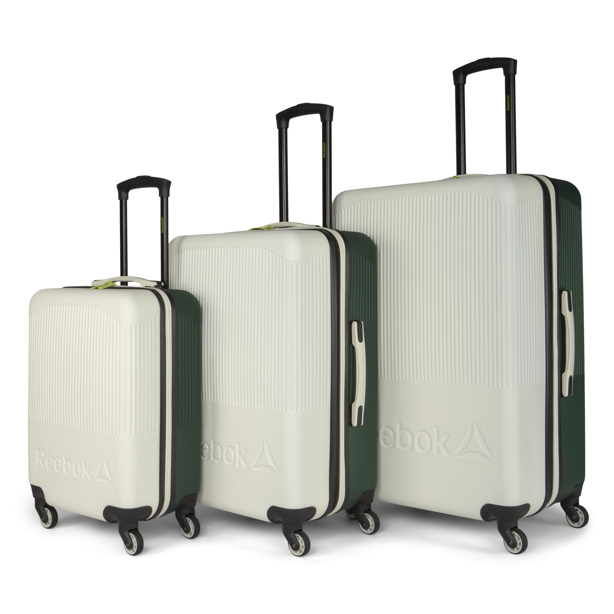 Reebok Time Out Collection Carry Suitcase - 3 Piece Durable Hardside ...
