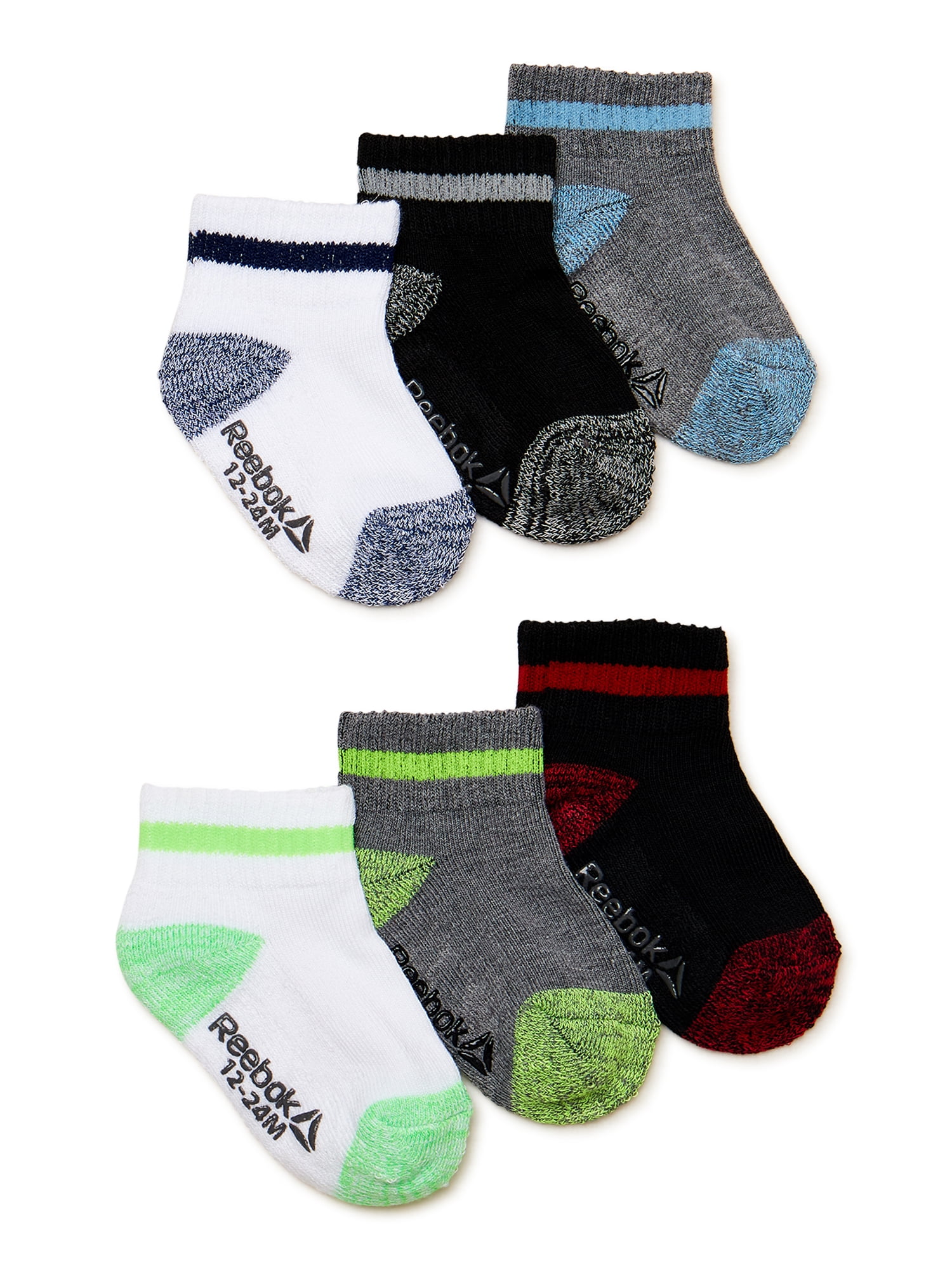 Reebok Toddler Boys Quarter Socks, 6 Pack, 2-4T - Walmart.com