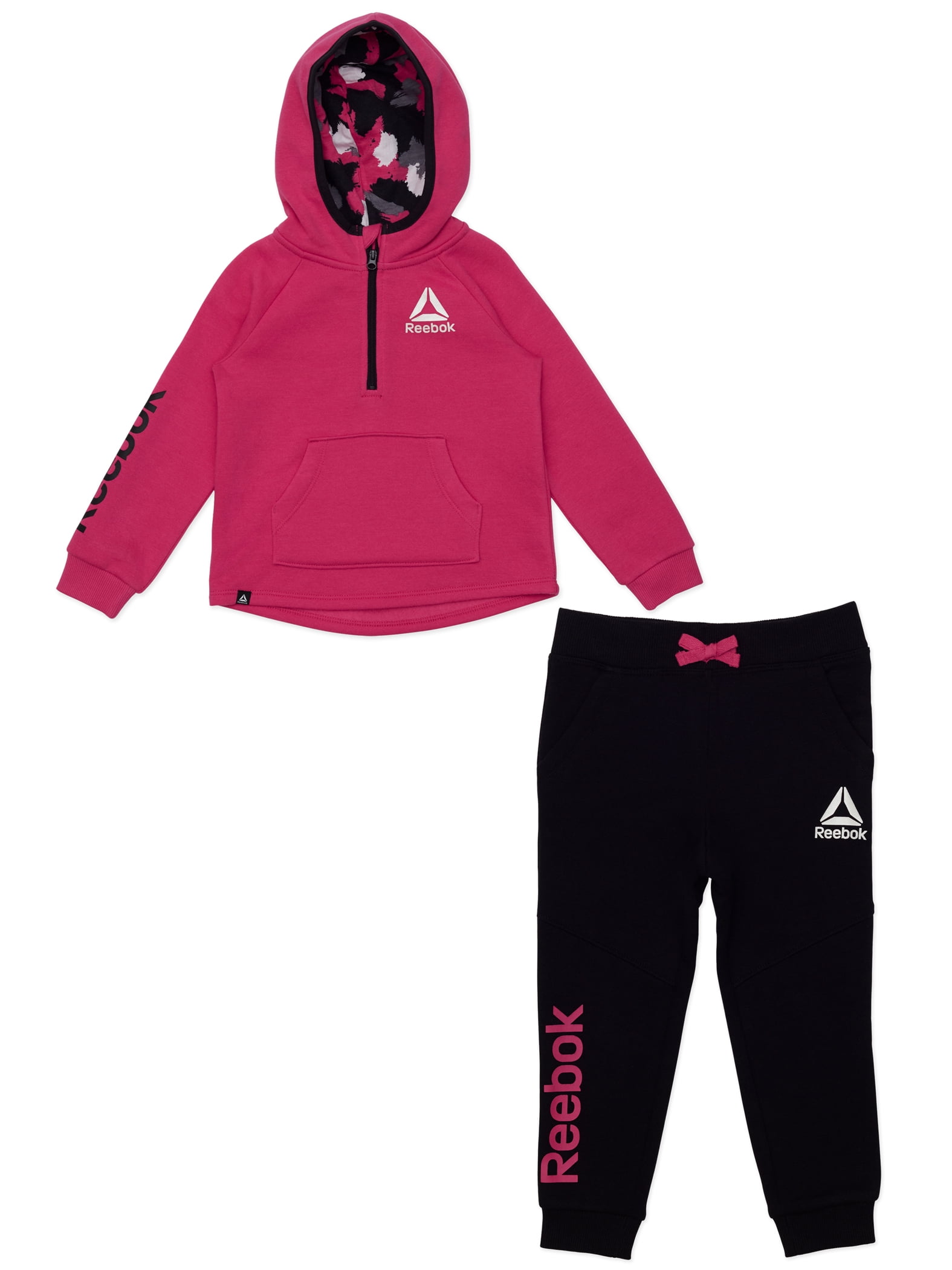 Reebok Toddler Girl's 2 Piece Hooded Top and Slim Jogger Set, Sizes 12M ...