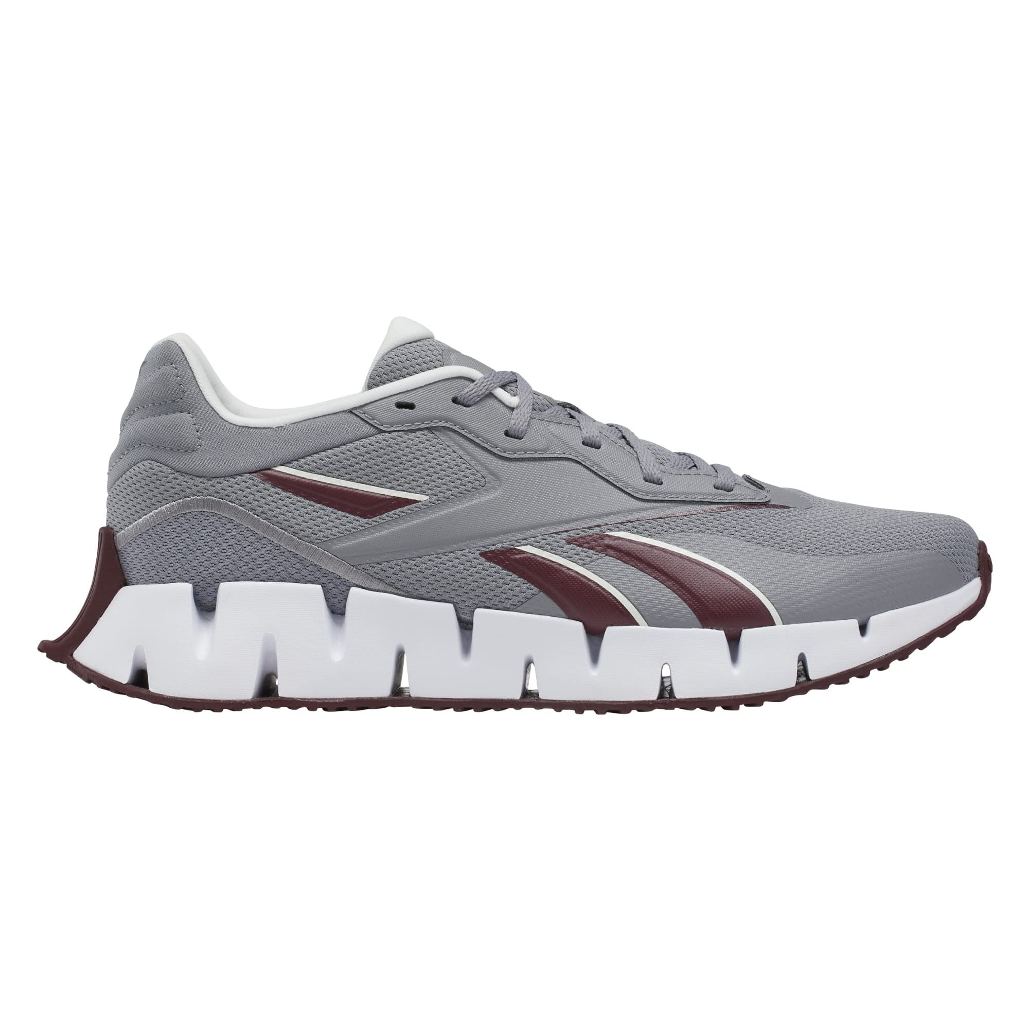 Reebok Unisex Zig Dynamica 4 Sneaker, Pure Grey/Maroon/Chalk, 9 US Men ...