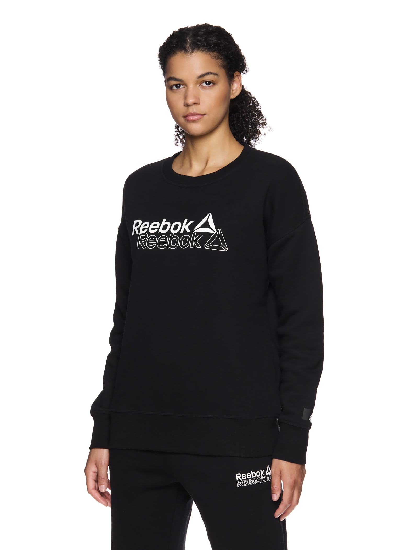 Reebok Women’s Plus Crewneck Sweatshirt XS-4X Pullover Relaxed Fleece ...