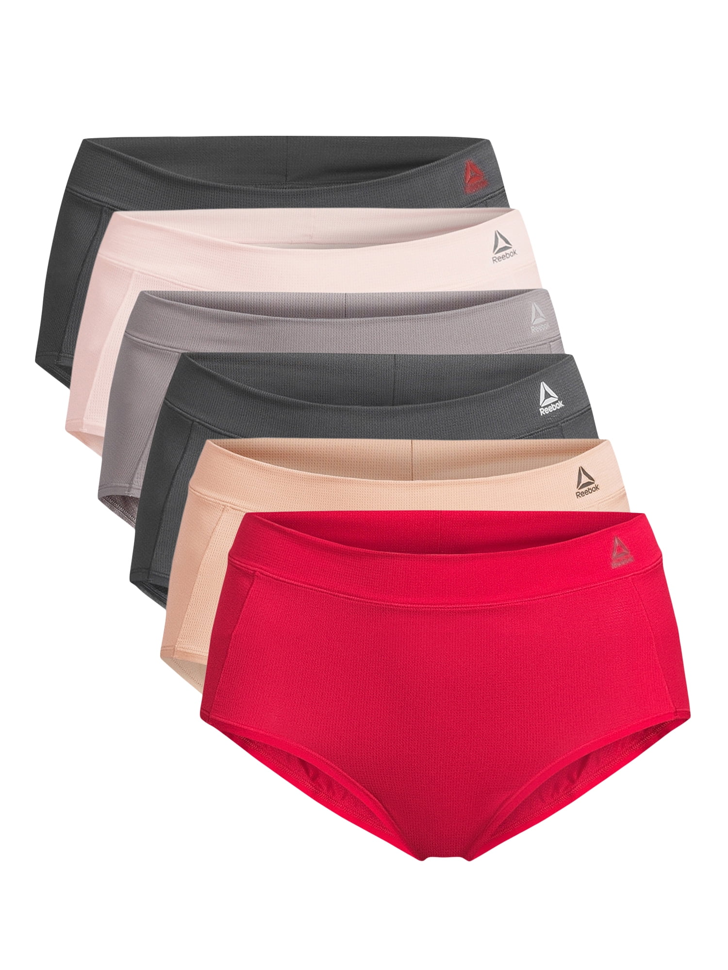 Reebok Women's Underwear Air Tech Performance Brief Panties, 6-Pack ...