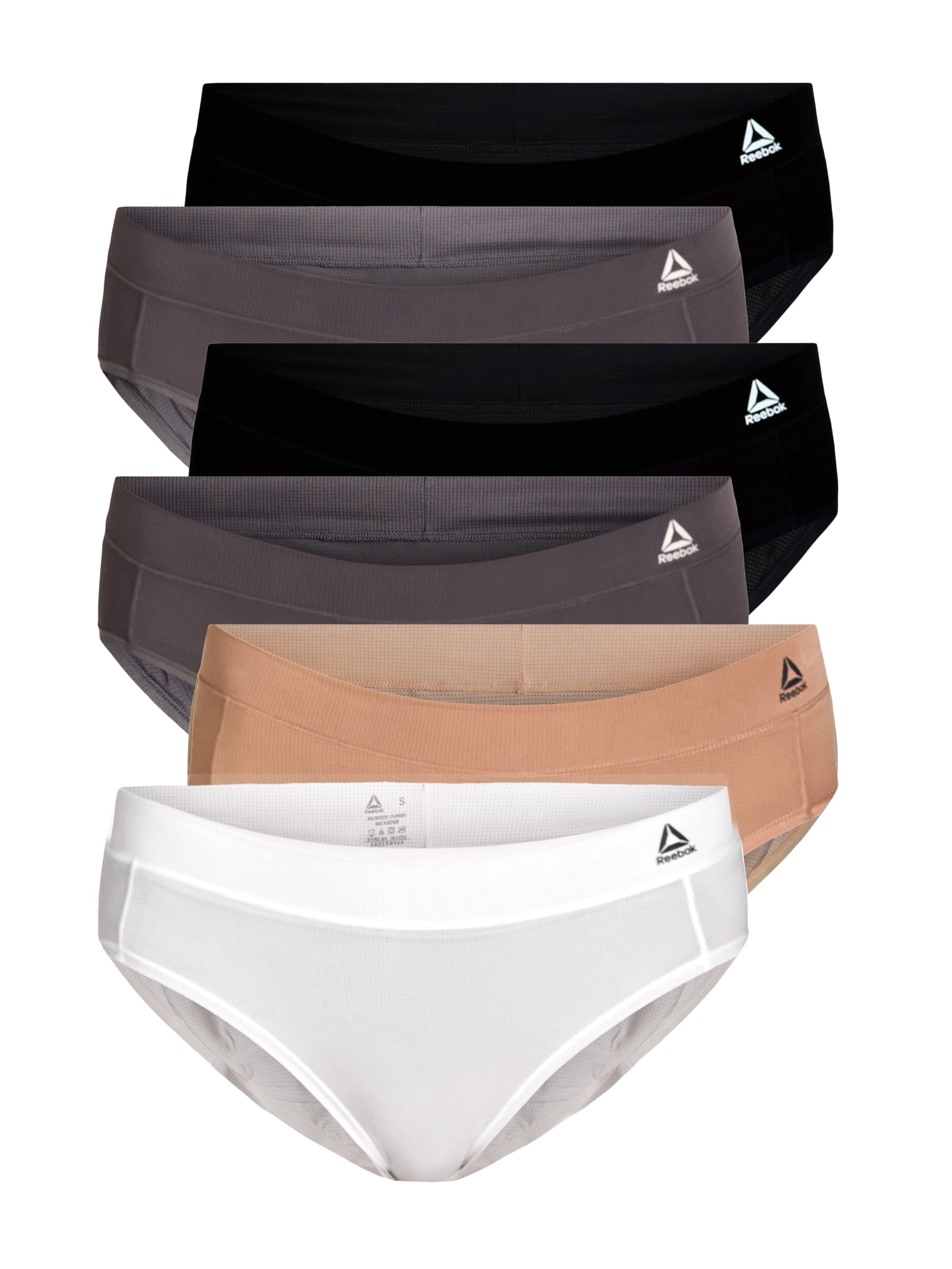 Reebok Women's Underwear Air Tech Performance Hipster Panties, 6-pack ...