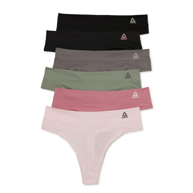 Reebok women's Airtech Performance Thong 6-Pack - Breathable Knit ...