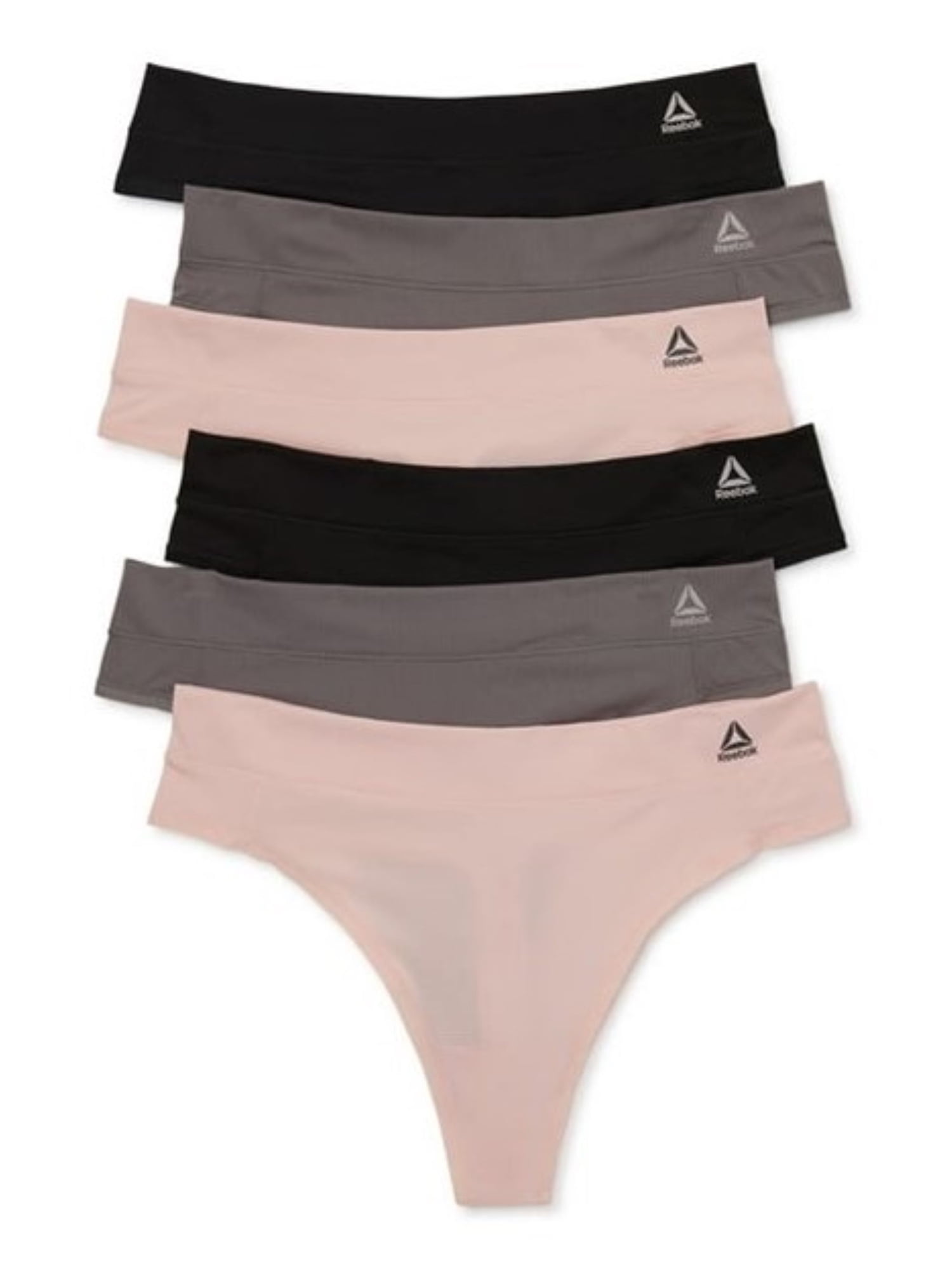 Reebok Women's Airtech Performance Thong Underwear, 6-Pack, XS-3XL ...