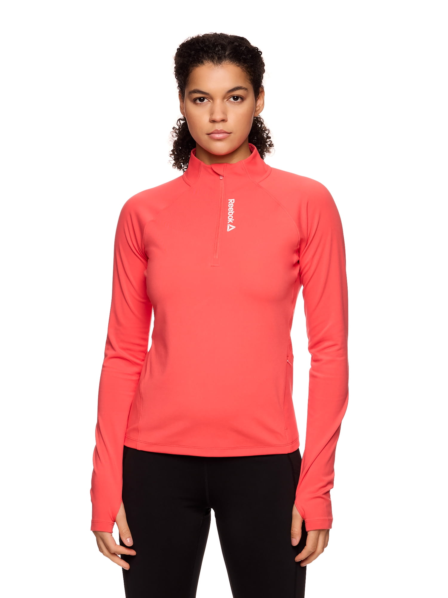 Reebok Women’s Athletic Performance ½ Zip Pullover with Pockets, Sizes ...