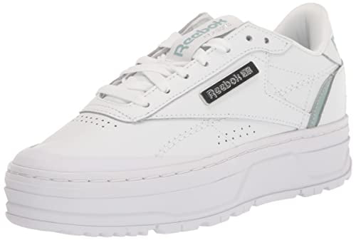 Reebok Women's Club C Double Geo Sneaker, White/Seaside Grey/Silver ...