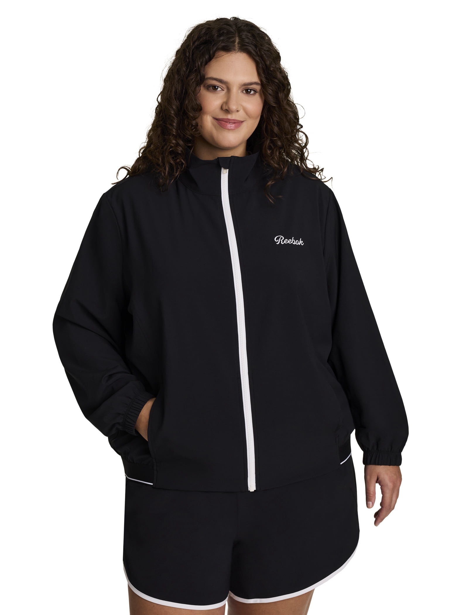 Reebok Women's and Women's Plus Courtside Full Zip Jacket, Sizes XS-4X ...