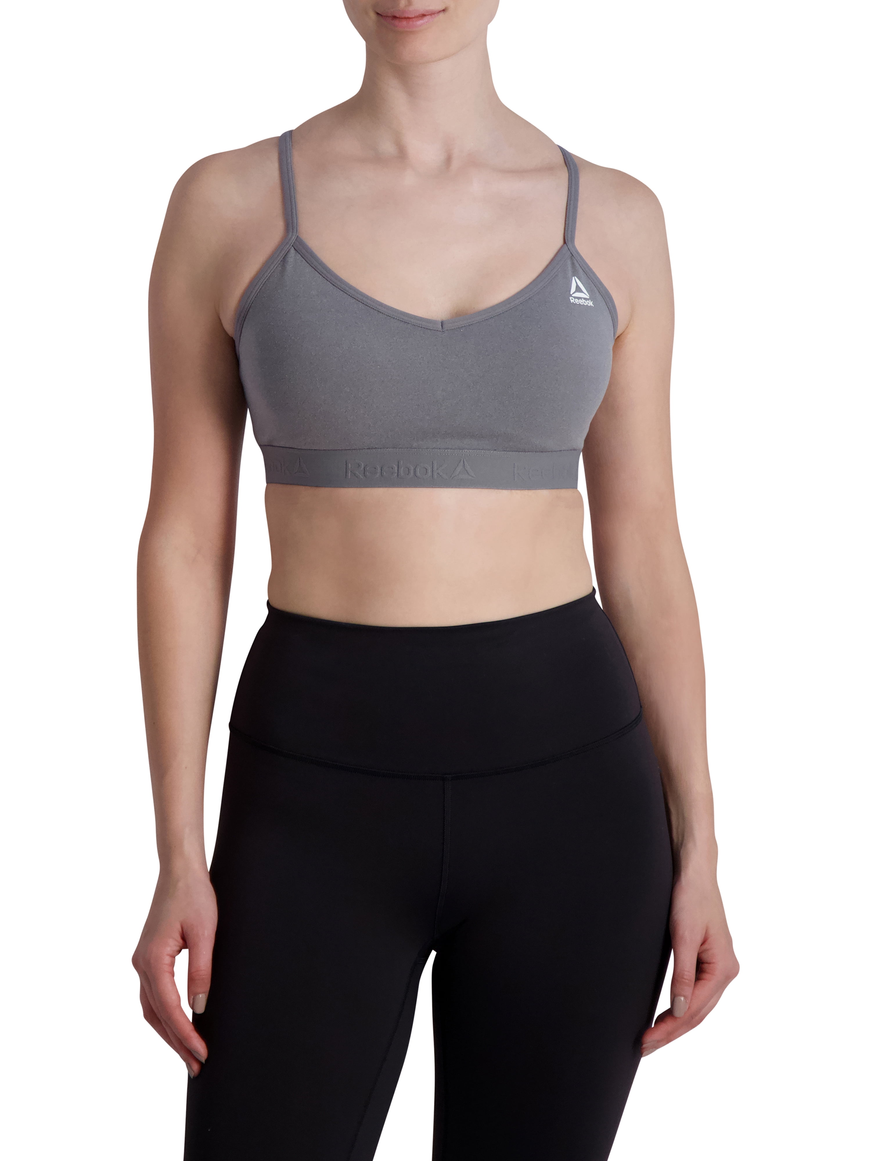 Reebok Women's Racerback Sports Bra with Mesh Panel and Removable Cups ...
