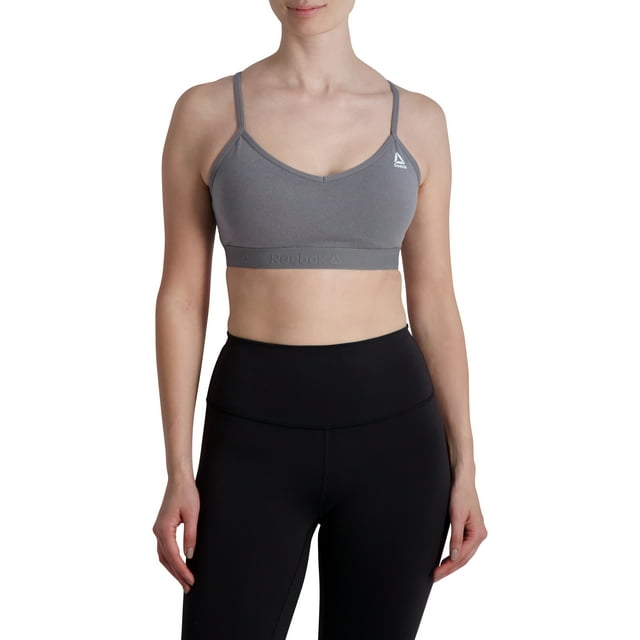 Reebok Women's Racerback Sports Bra with Mesh Panel and Removable Cups ...
