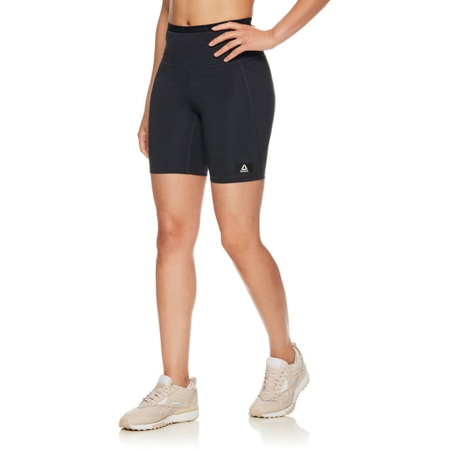 Reebok Womens Flex High Rise Compression Shorts With Pockets Sizes Xs