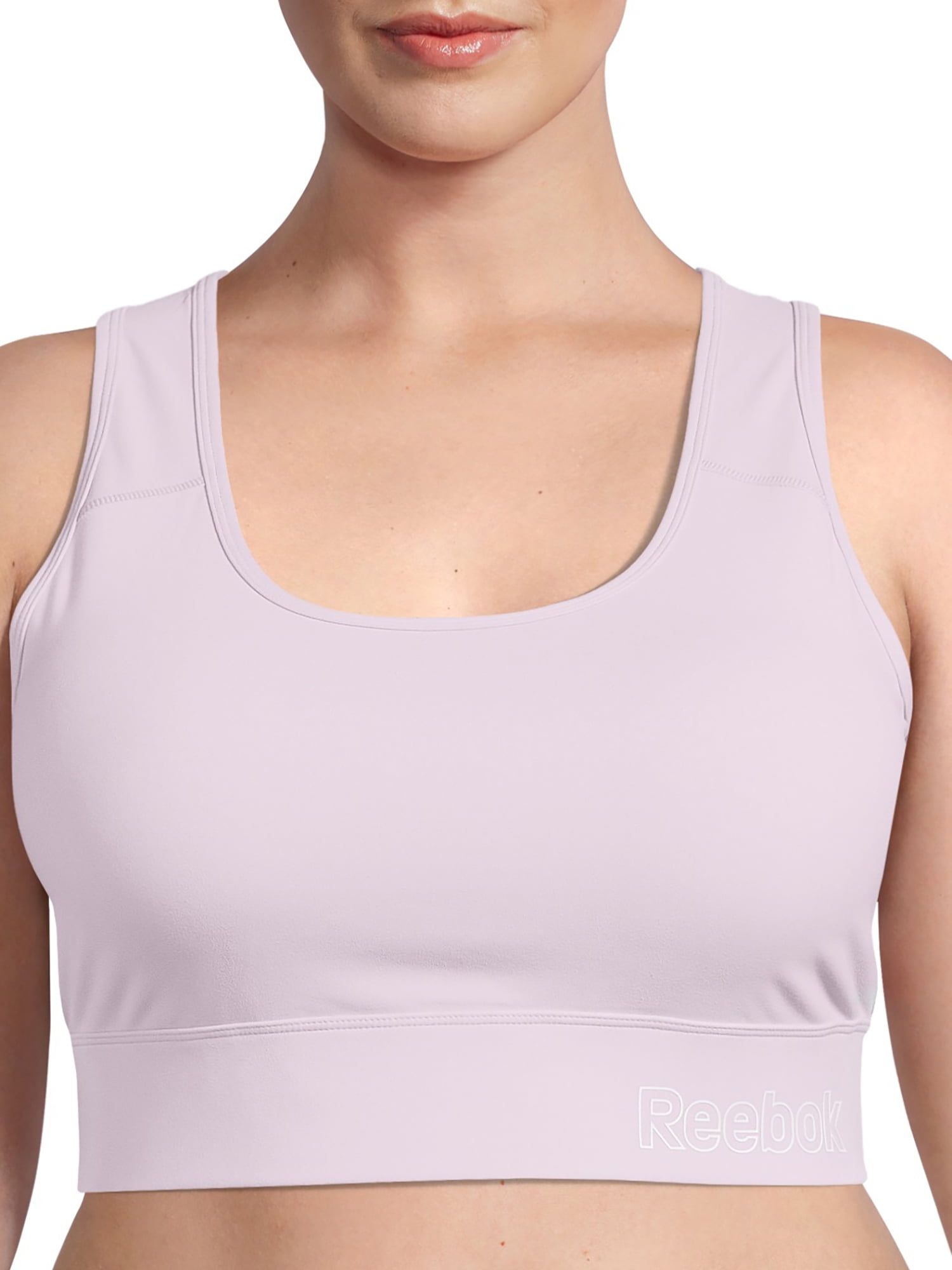 Reebok Women's Plus Size Essential Sports Bra with Back Pocket and ...