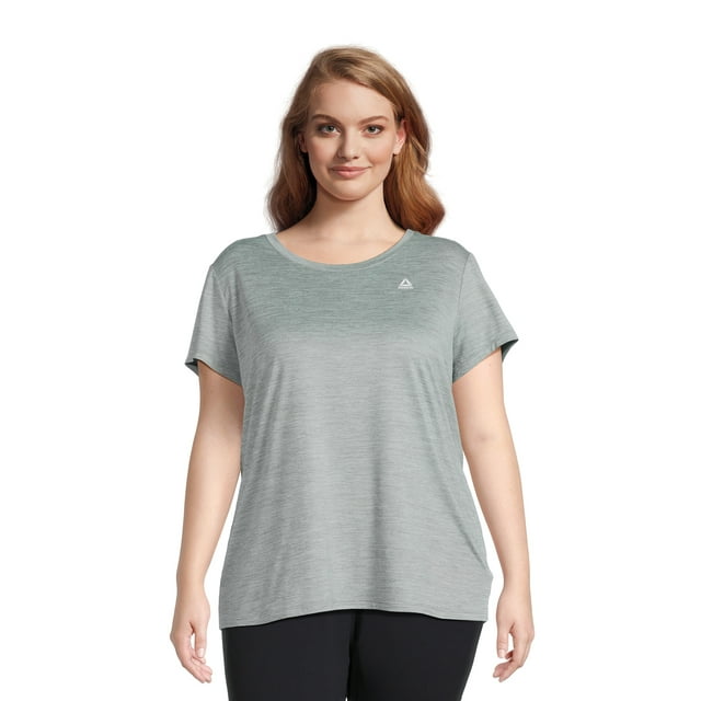 Reebok Women's Plus Size Legacy Performance Top with Short Sleeves ...