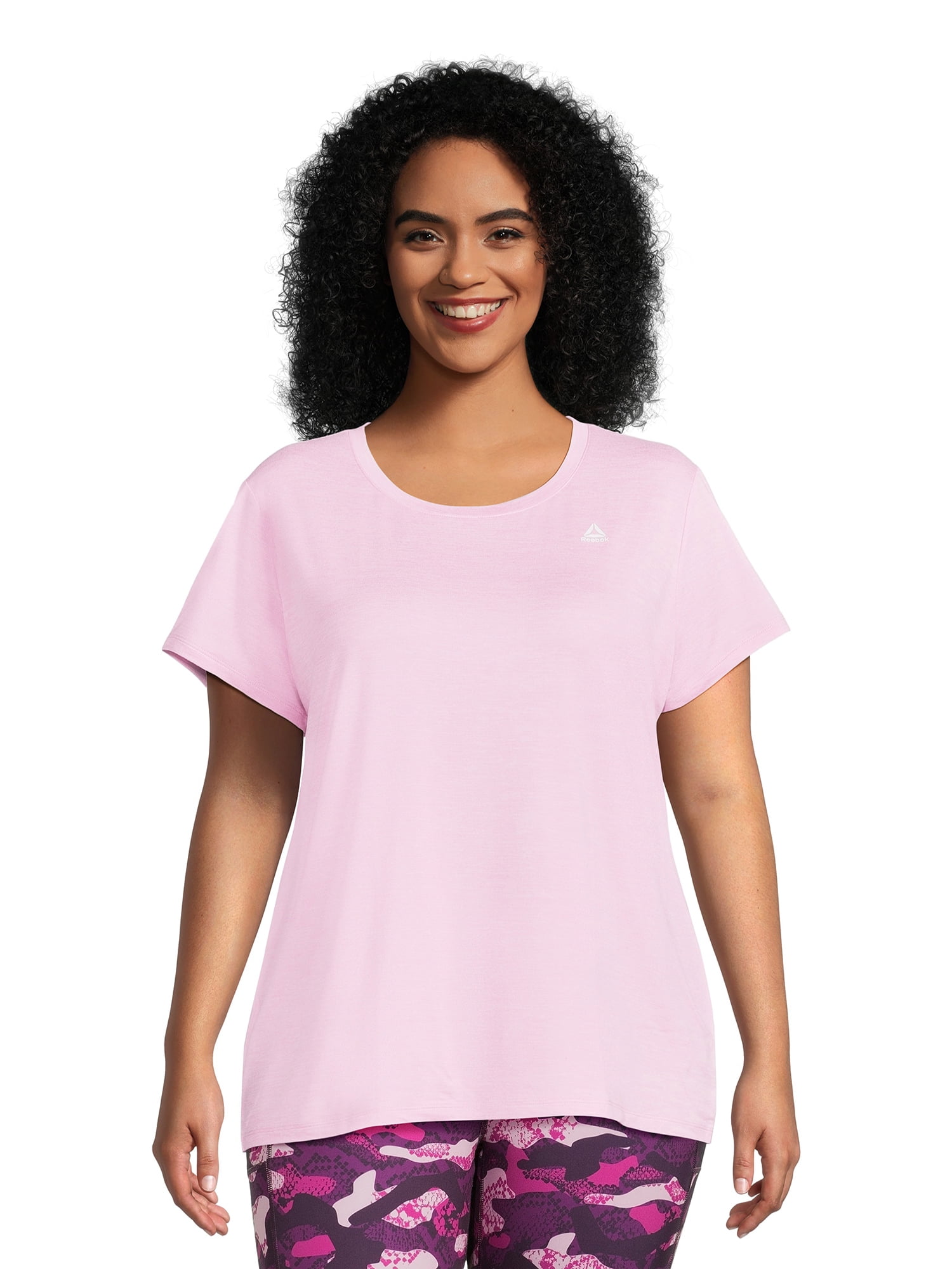 Reebok Women's Plus Size Legacy Performance Top with Short Sleeves ...