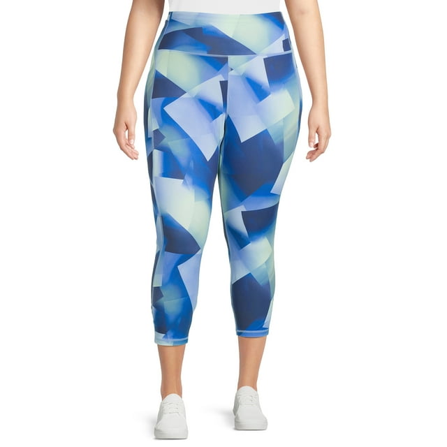 Reebok Women’s Plus Size Printed Evolution High Rise 7/8 Legging with ...